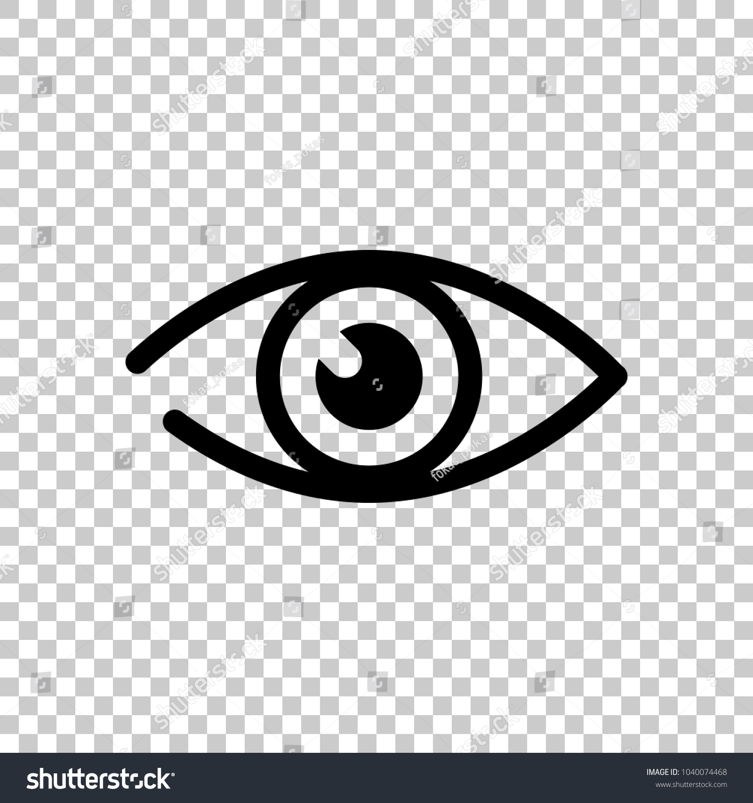 Simple Eye Icon On Transparent Background Stock Vector (Royalty Free ...