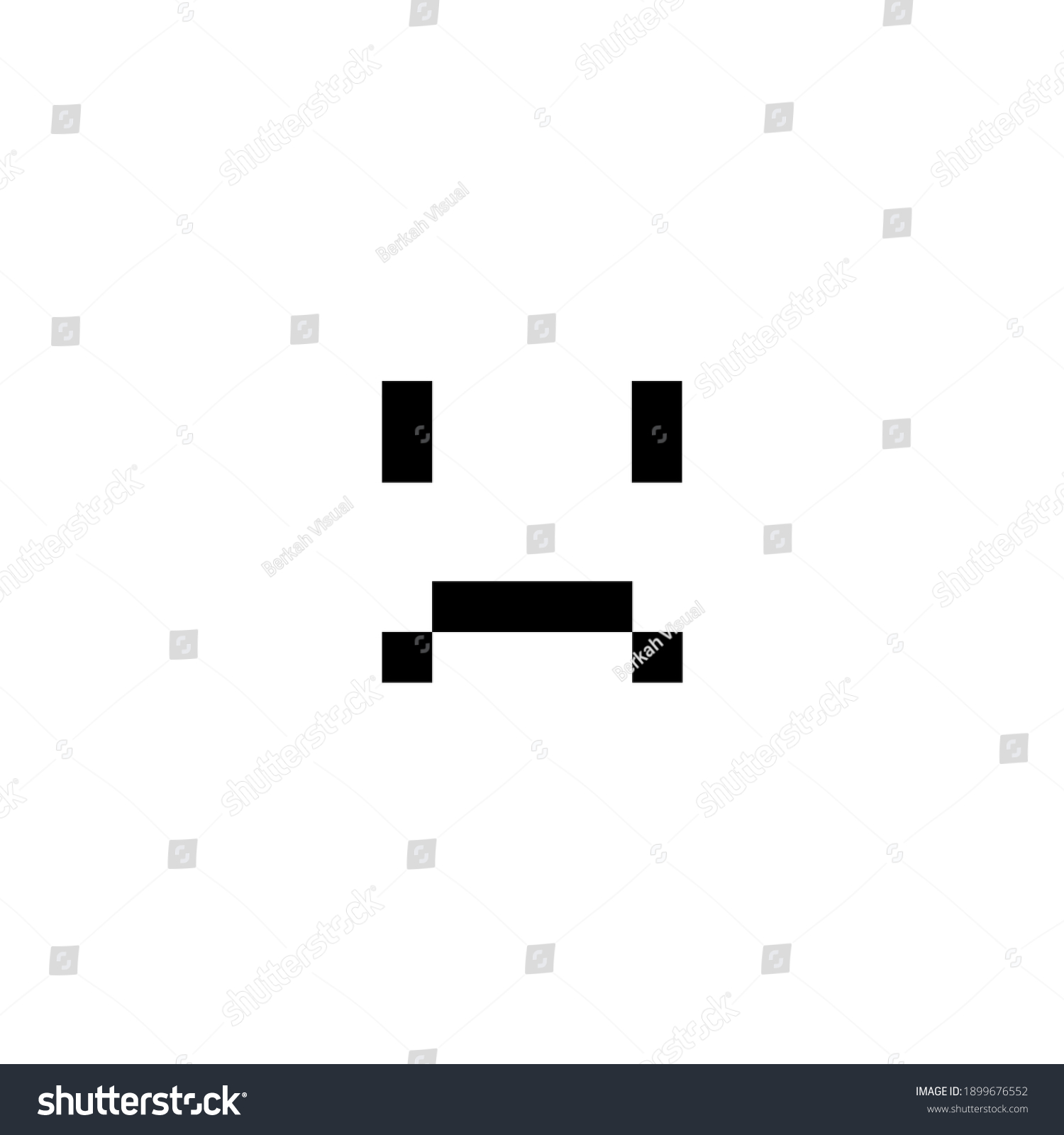Simple Face Pixel Blackwhite Vector Illustration Stock Vector (Royalty ...