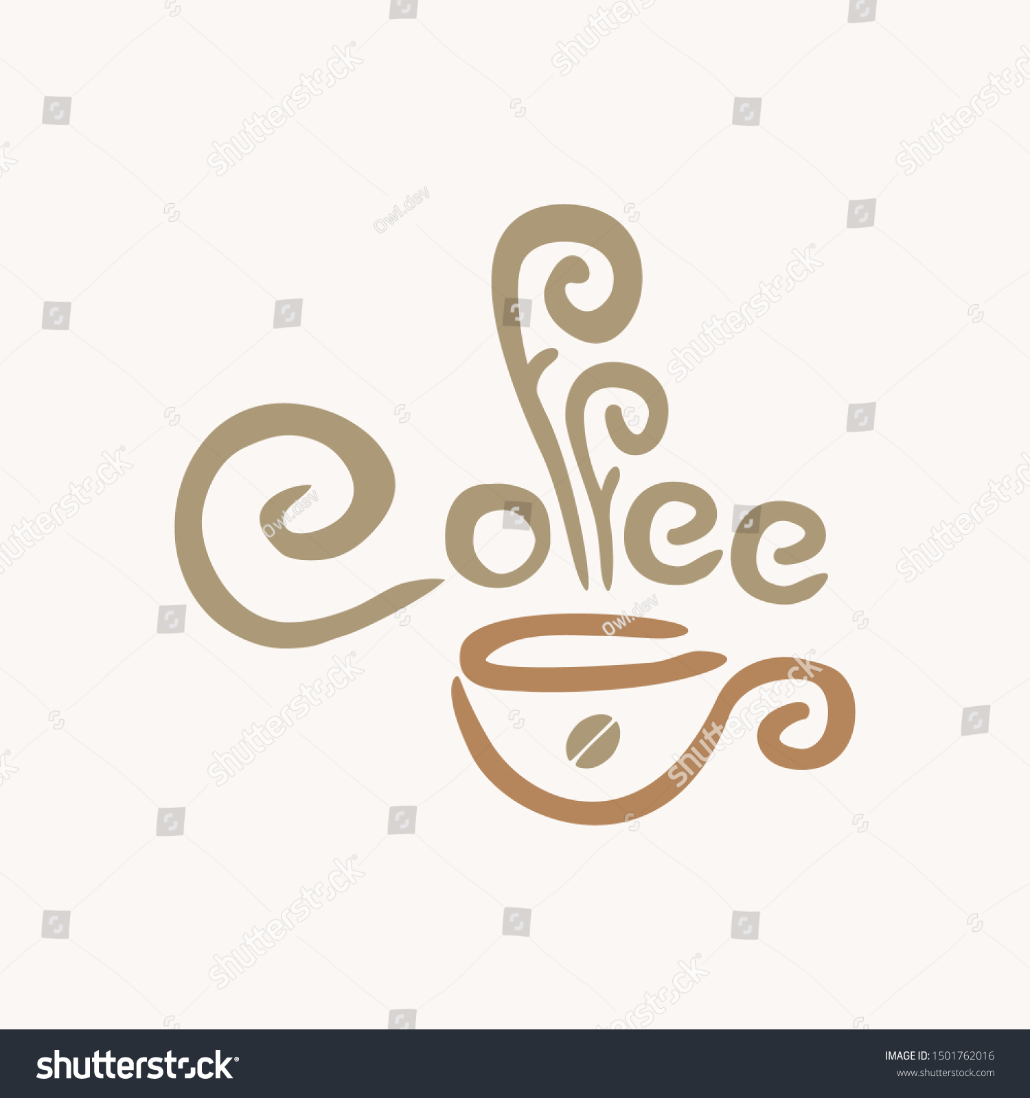 Simple Fancy Coffee Logo Template Stock Vector (Royalty Free) 1501762016