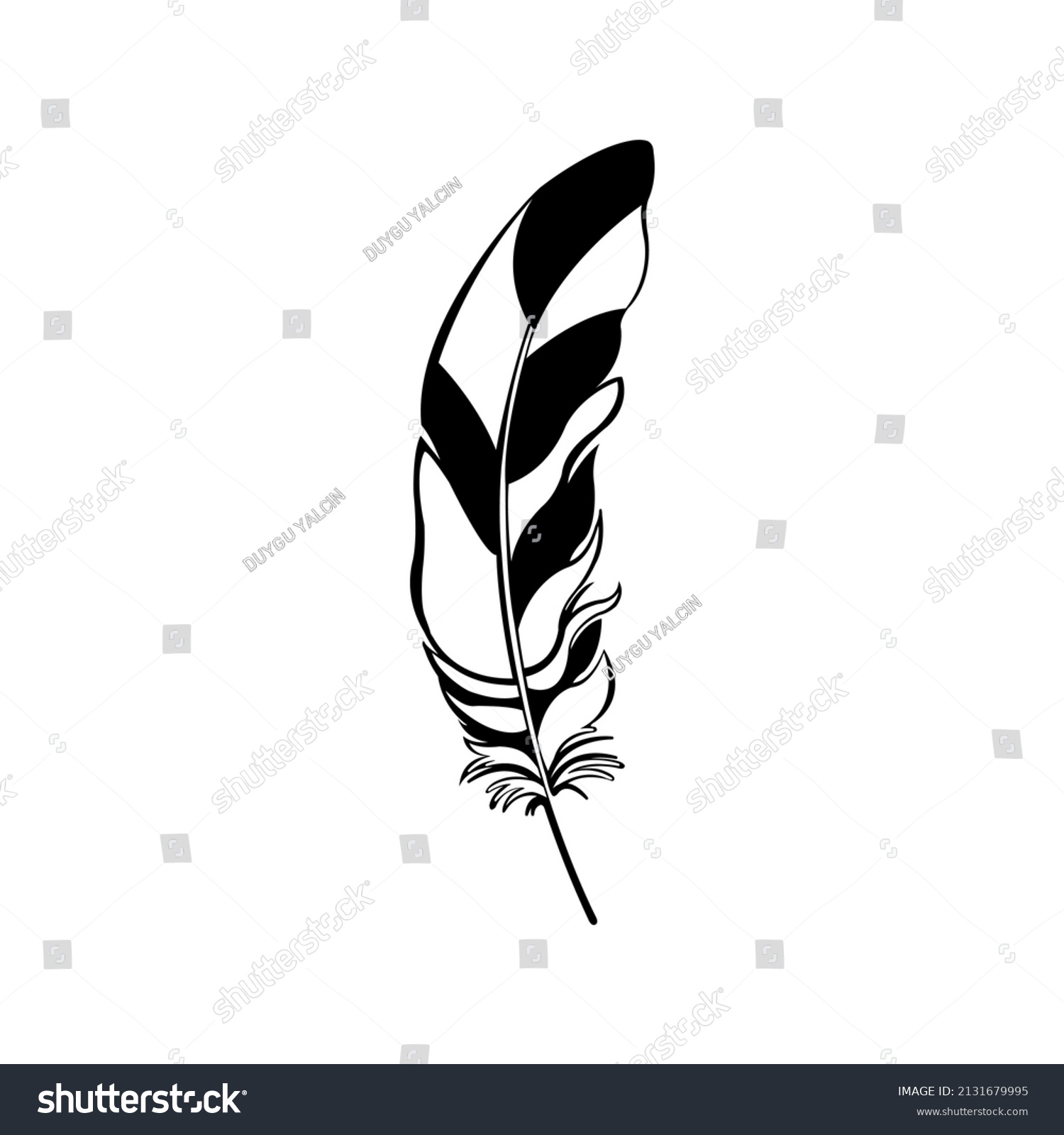 Simple Feather Vector Illustration On White Stock Vector (Royalty Free ...