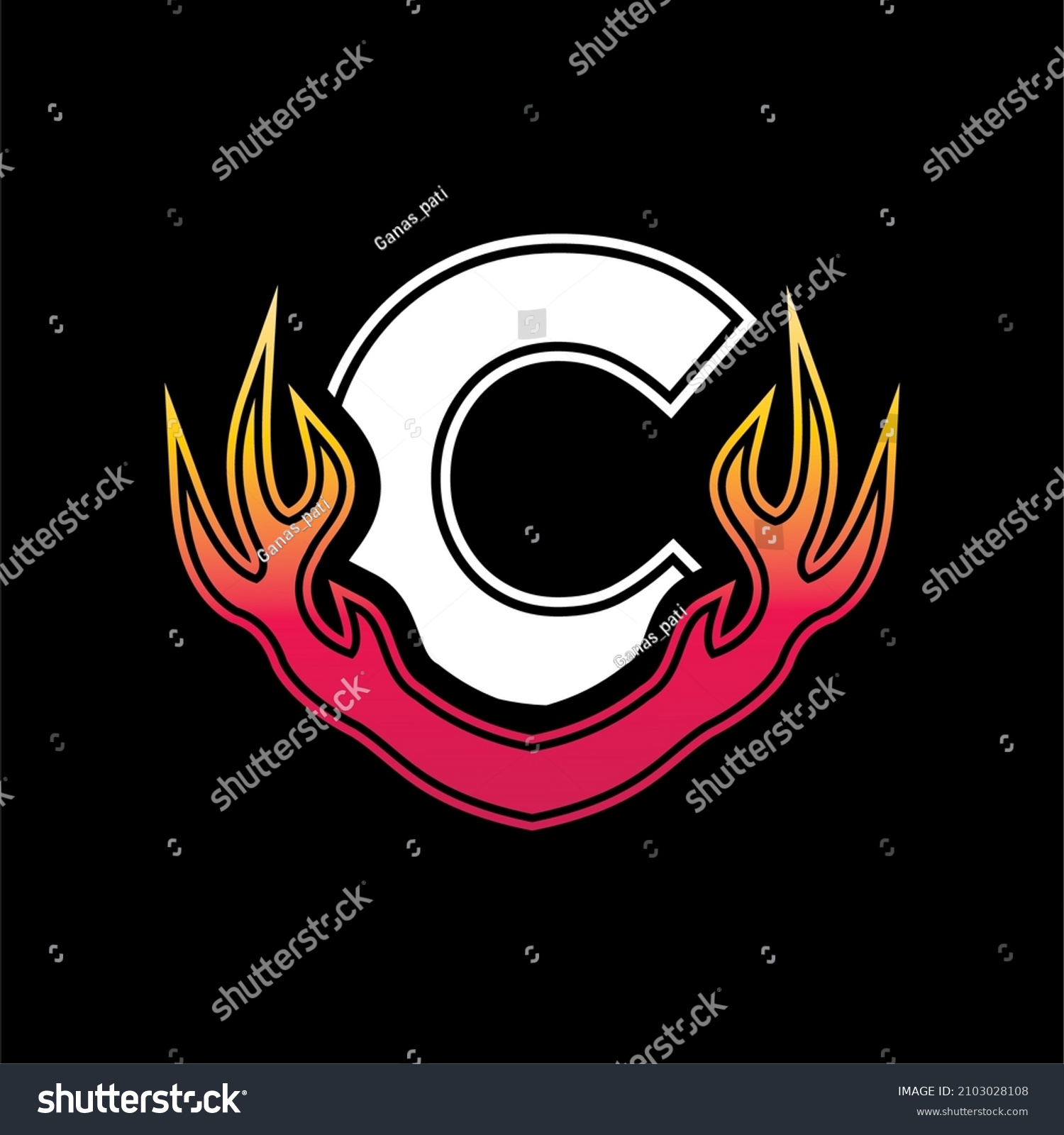 Simple Fire C Logo Design Stock Vector (Royalty Free) 2103028108 ...
