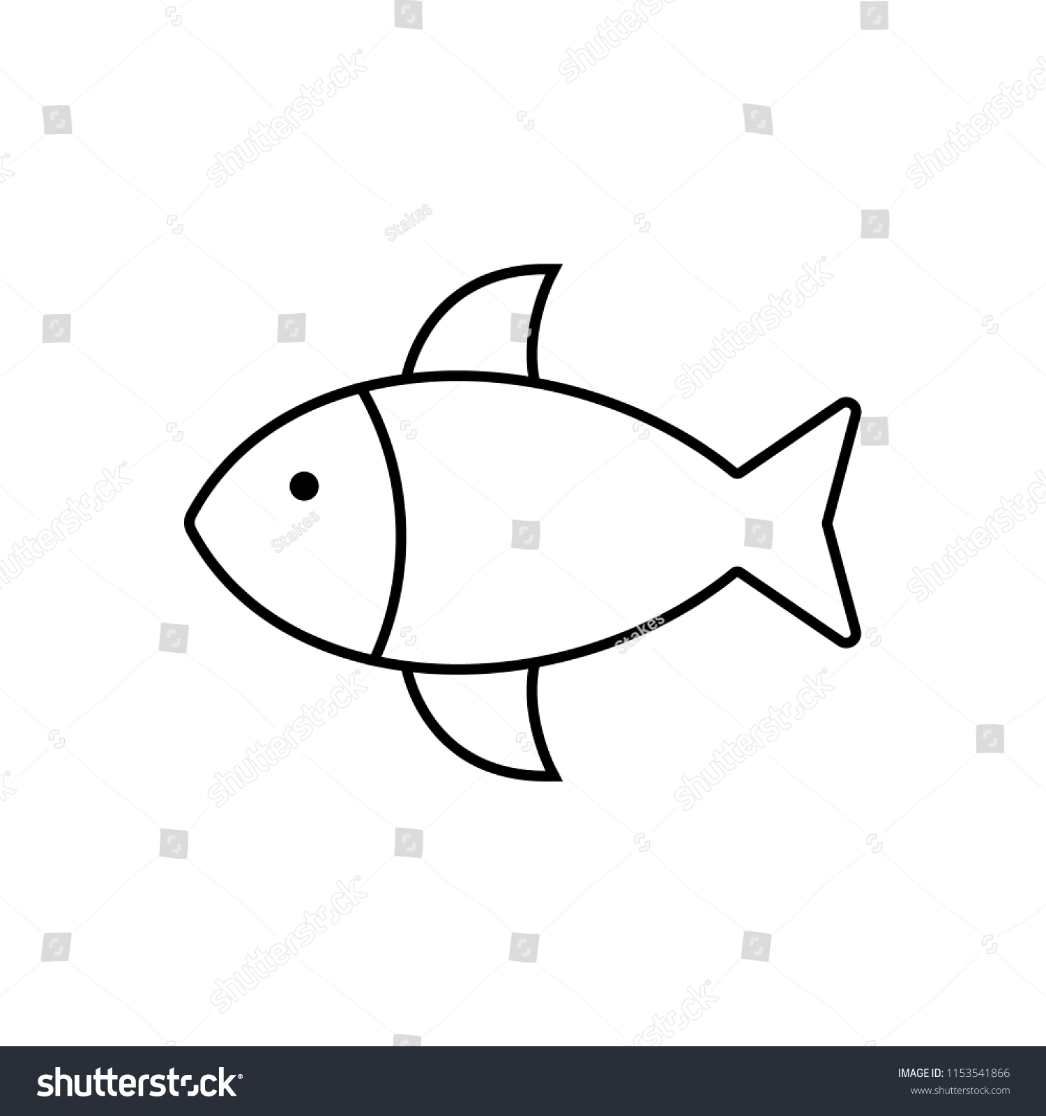 Simple Fish Icon Vector Illustration Stock Vector (Royalty Free) 1153541866