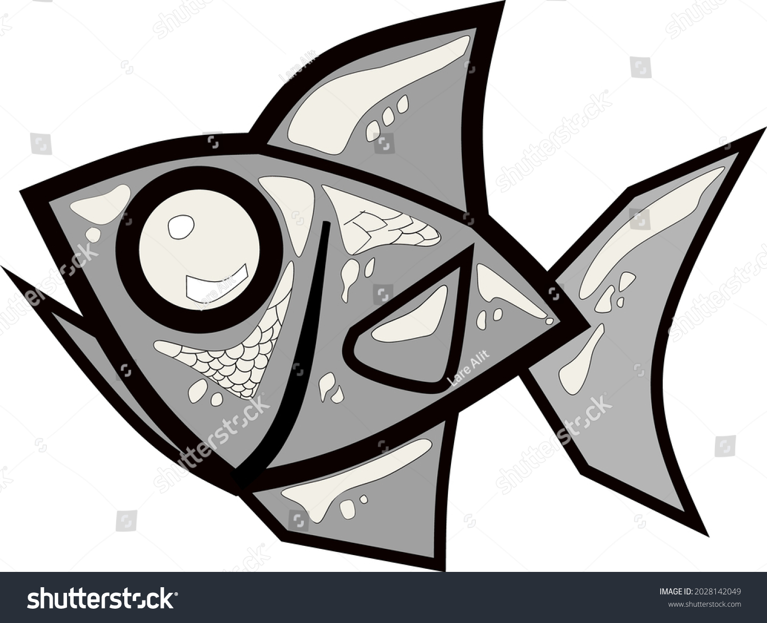 Simple Fish Illustration Mural Vector Stock Vector (Royalty Free ...