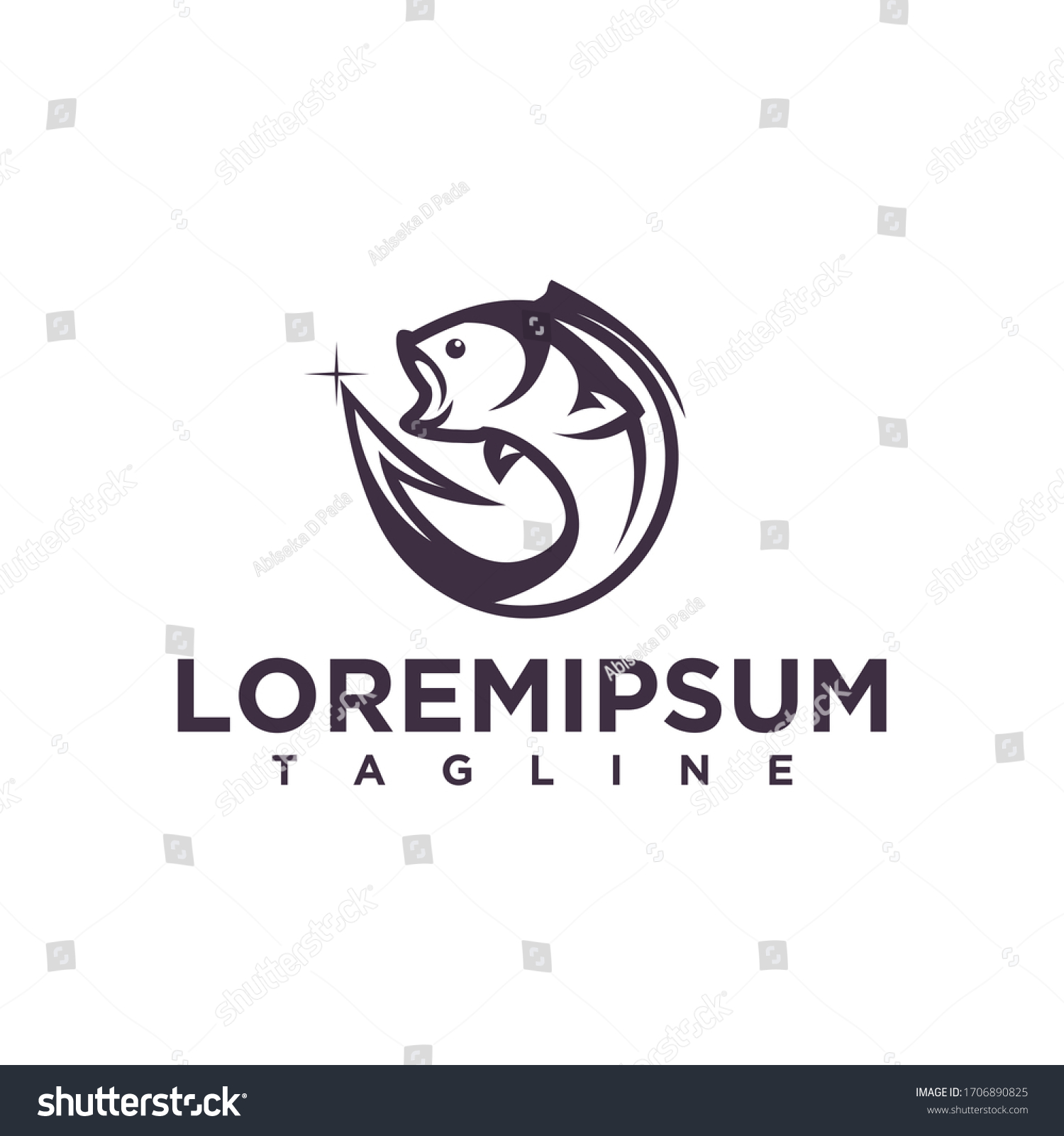 Simple Fish Logo Design Illustration Stock Vector (Royalty Free ...
