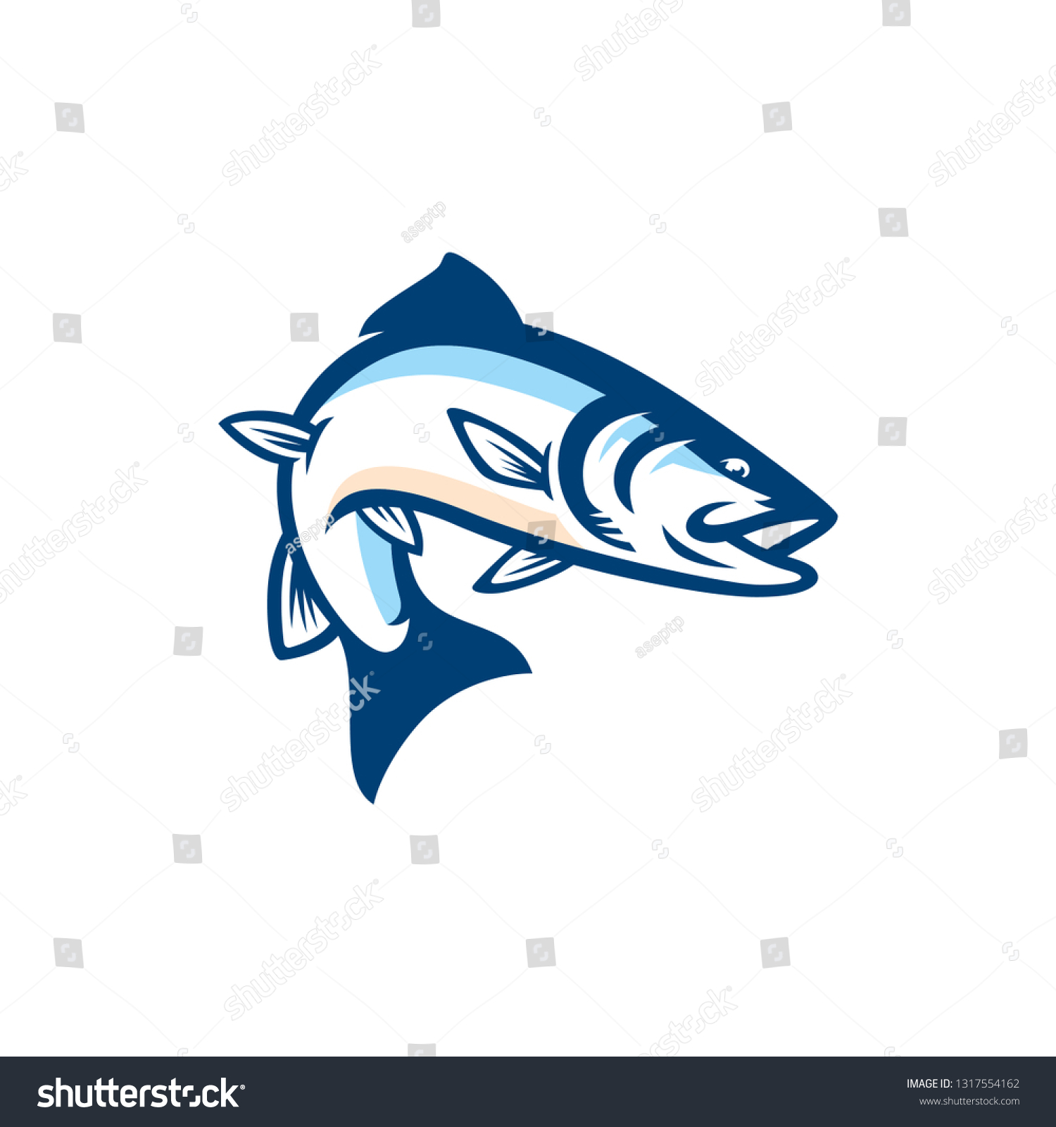 Simple Fish Logo Vector: vector de stock (libre de regalías) 1317554162