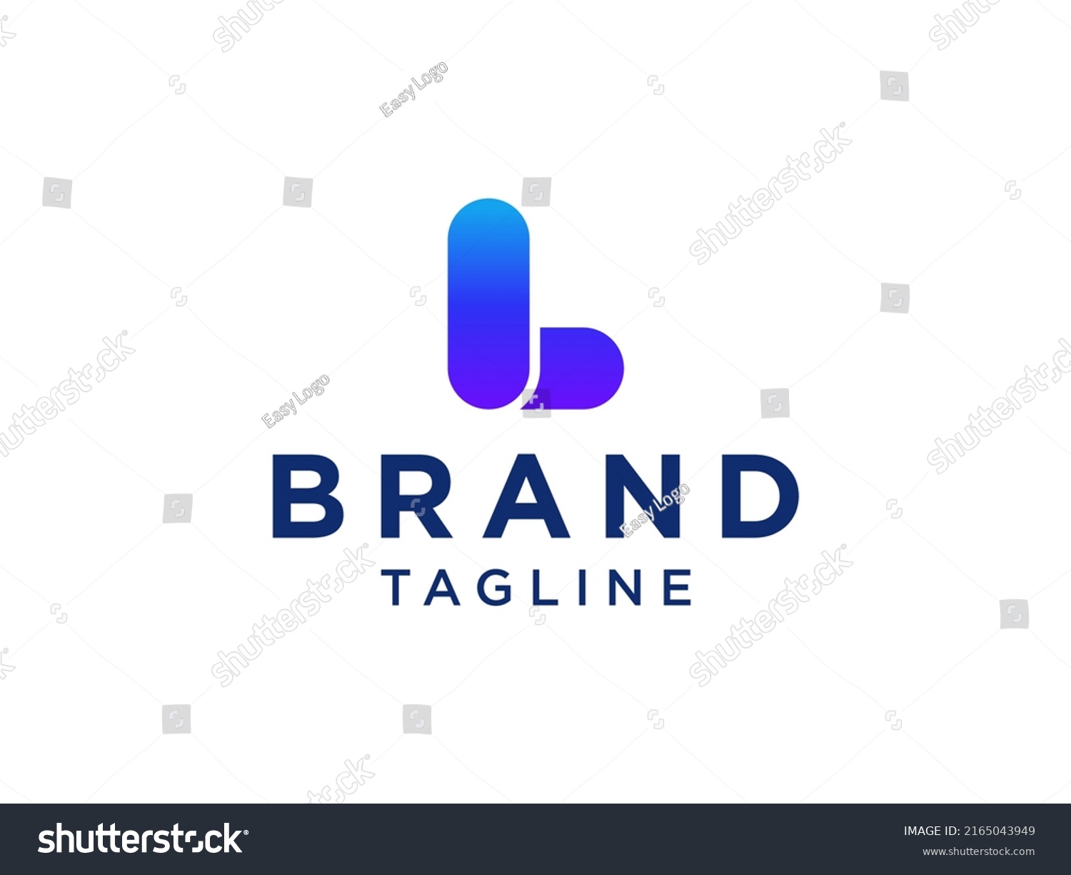 Simple Flat Blue Letter L Logo Stock Vector (Royalty Free) 2165043949 ...