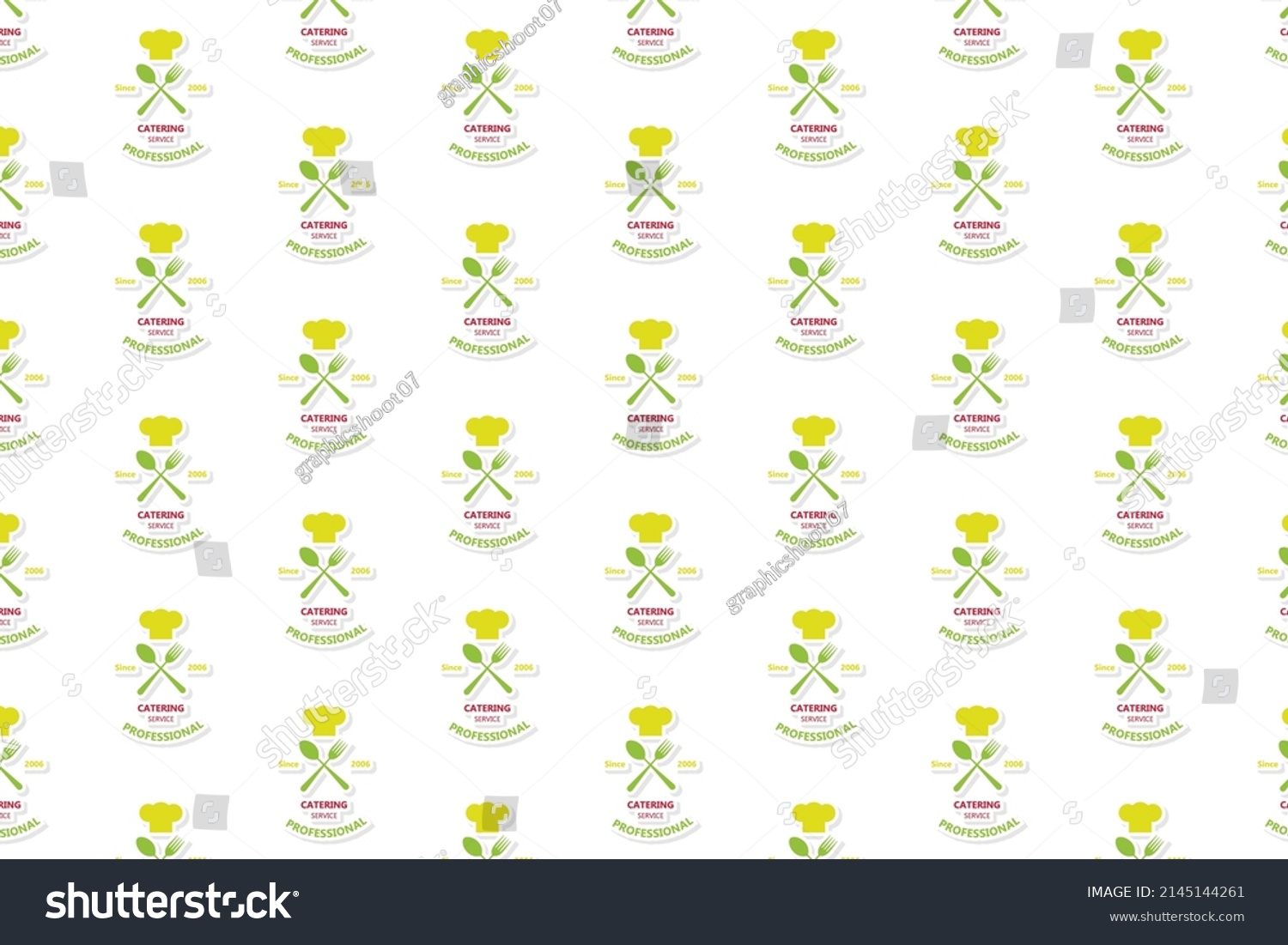 Simple Flat Catering Logo Pattern Design Stock Vector (Royalty Free ...