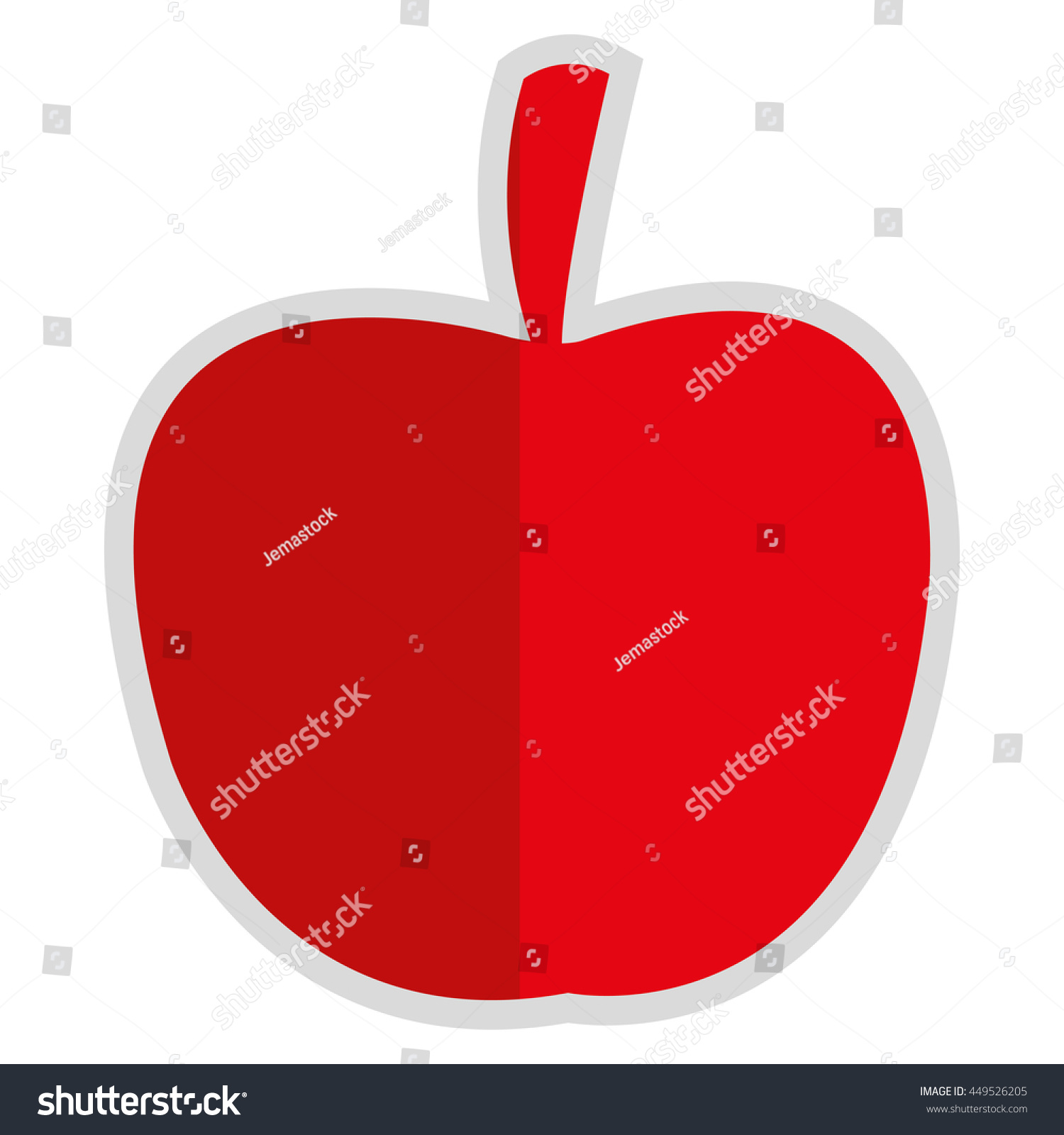 Simple Flat Design Apple Silhouette Icon Stock Vector (Royalty Free ...
