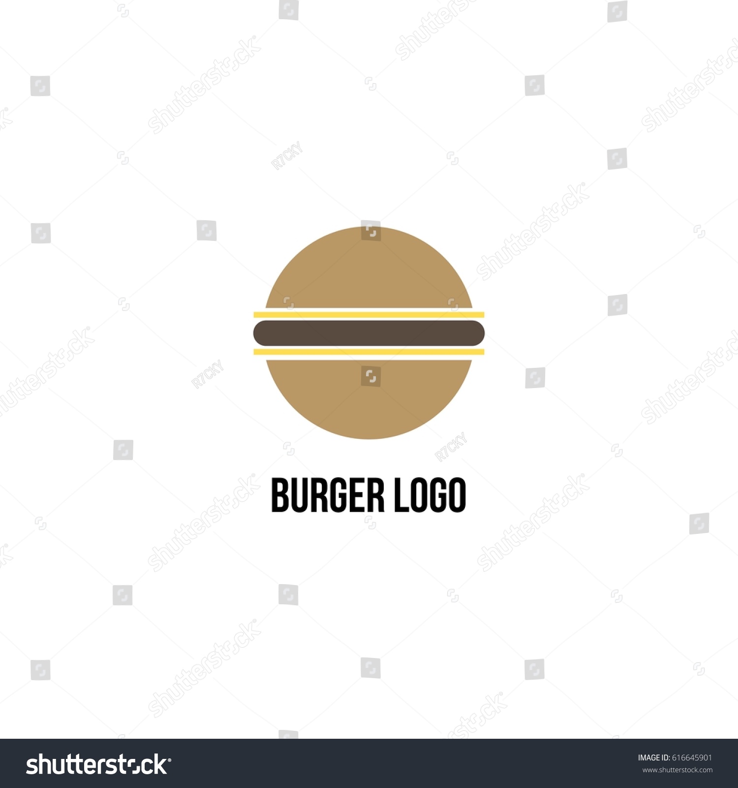 Simple Flat Design Burger Logo Template Stock Vector (Royalty Free ...