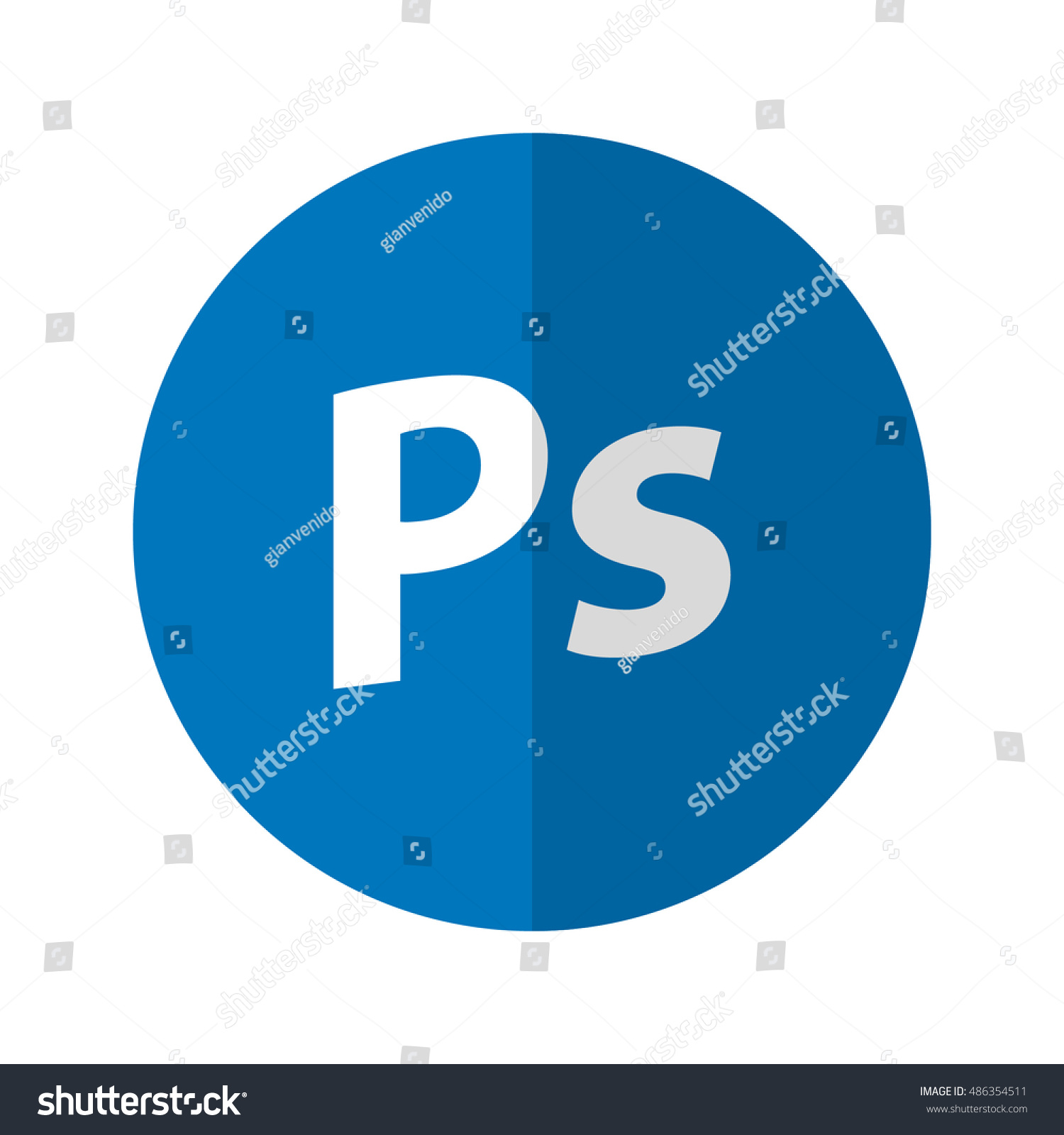 Simple Flat Design Photoshop Icon Diagonal Stock Vector (Royalty Free ...