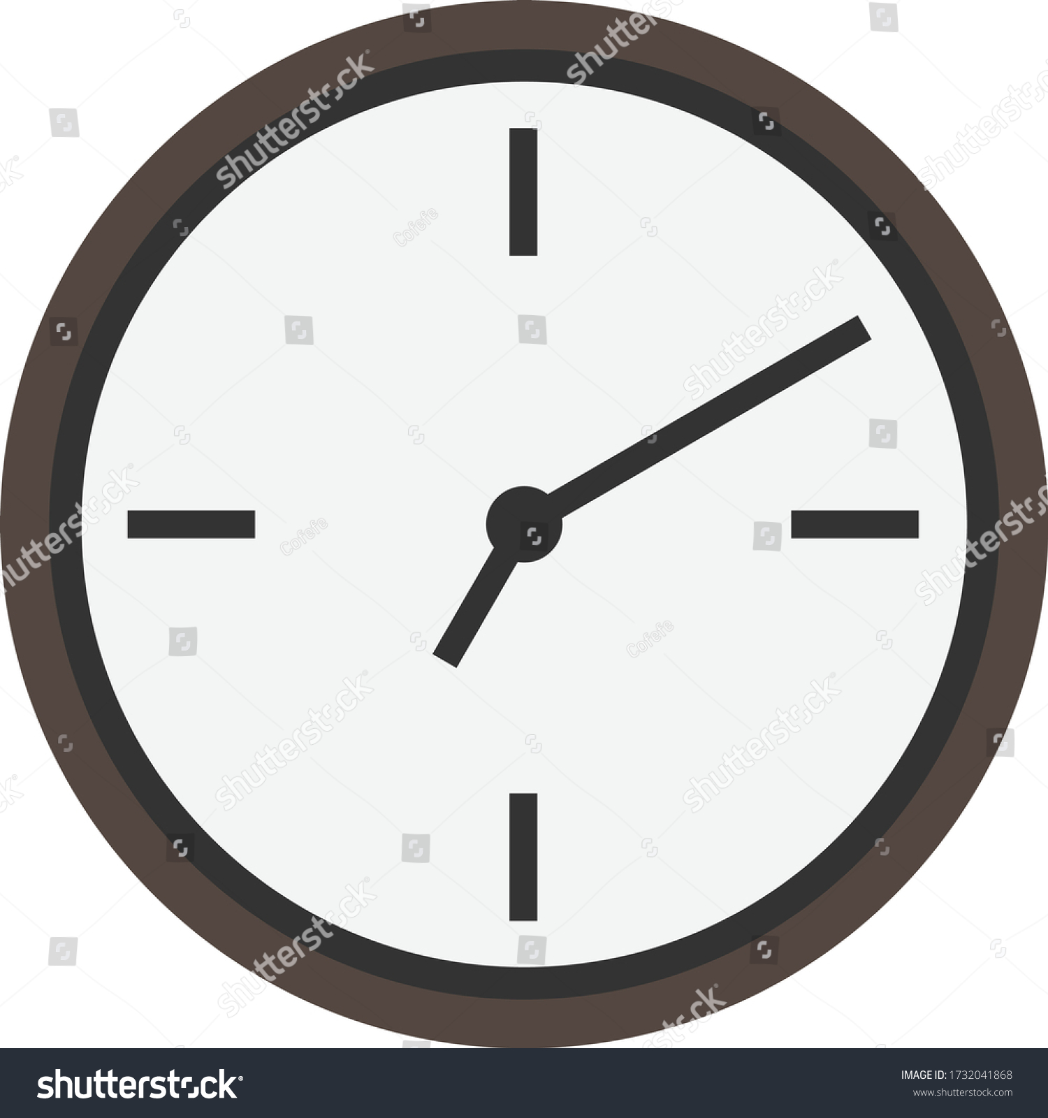 Simple Flat Design Wall Clock Vector Stock Vector (Royalty Free) 1732041868