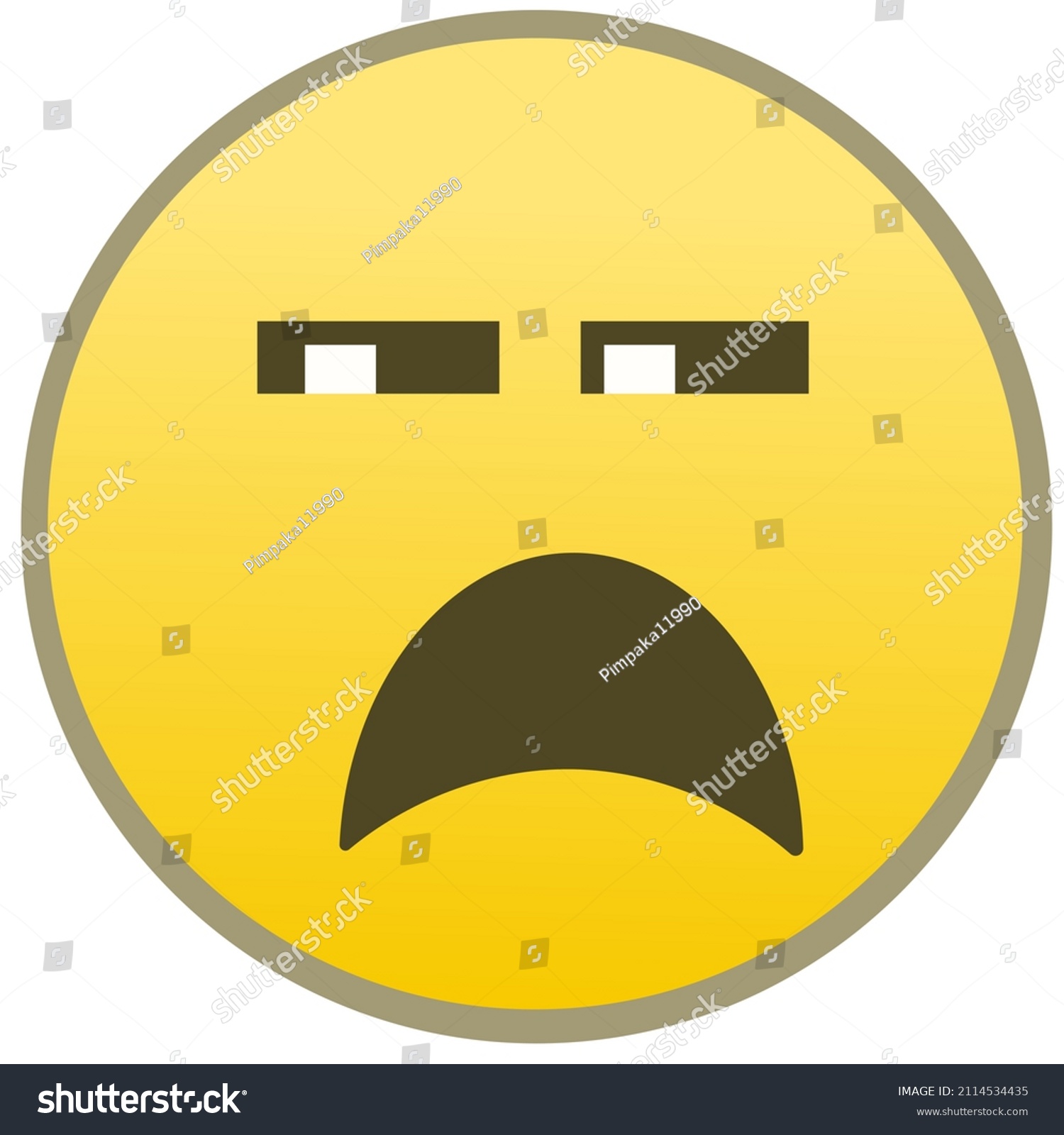 Simple Flat Draw Angry Face Emoji Stock Vector (Royalty Free ...