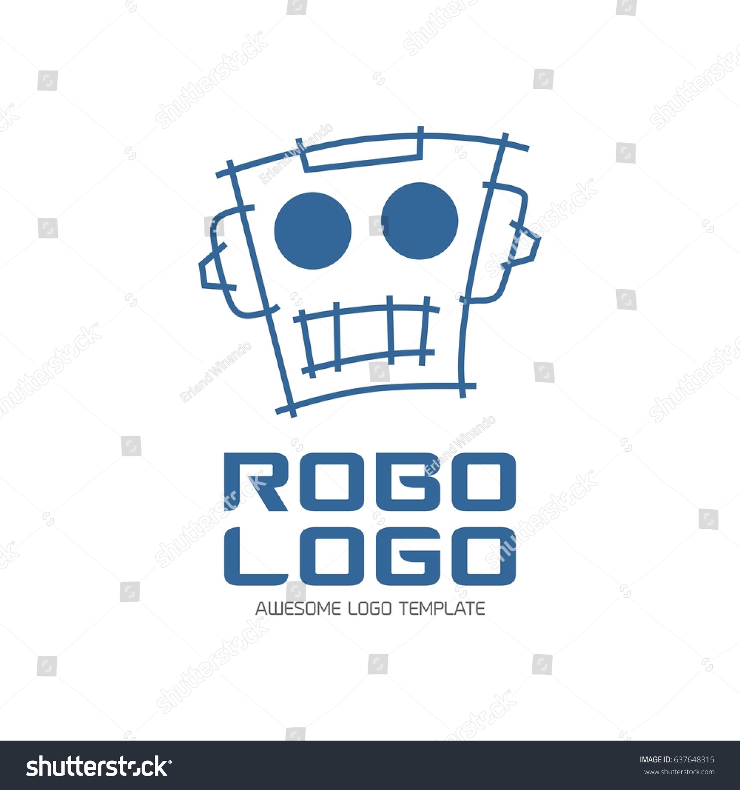 Simple Flat Droid Robot Logo Vector Stock Vector (Royalty Free ...