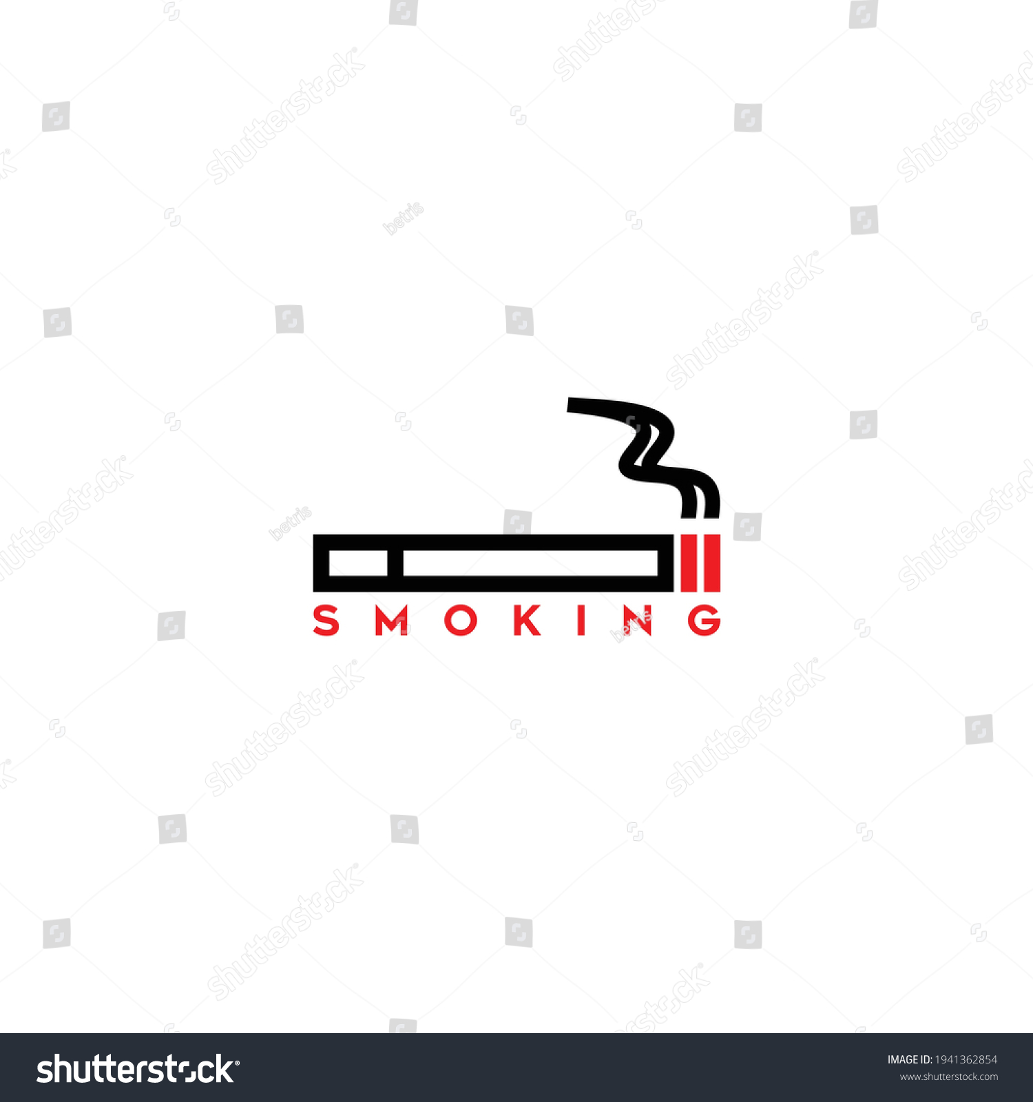 Simple Flat Icon Smoking Logo Stock Vector (Royalty Free) 1941362854 ...
