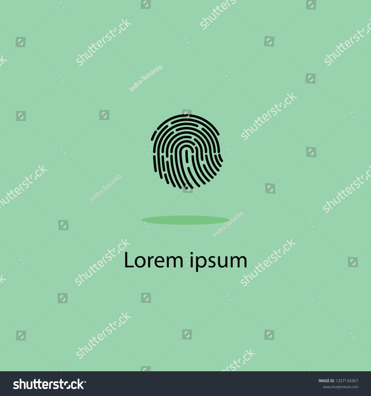 Simple Flat Logo Design Finger Print Stock Vector (Royalty Free ...