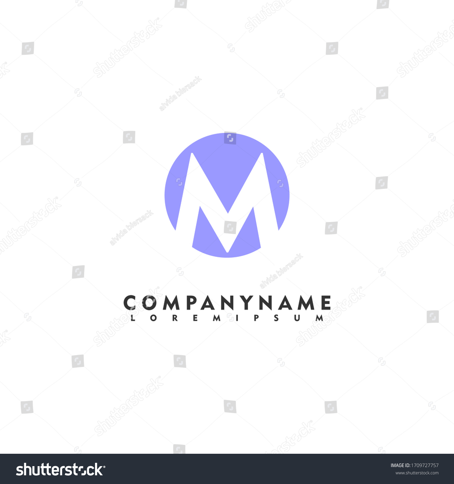 Simple Flat M Logo Letter Creative Stock Vector (Royalty Free ...