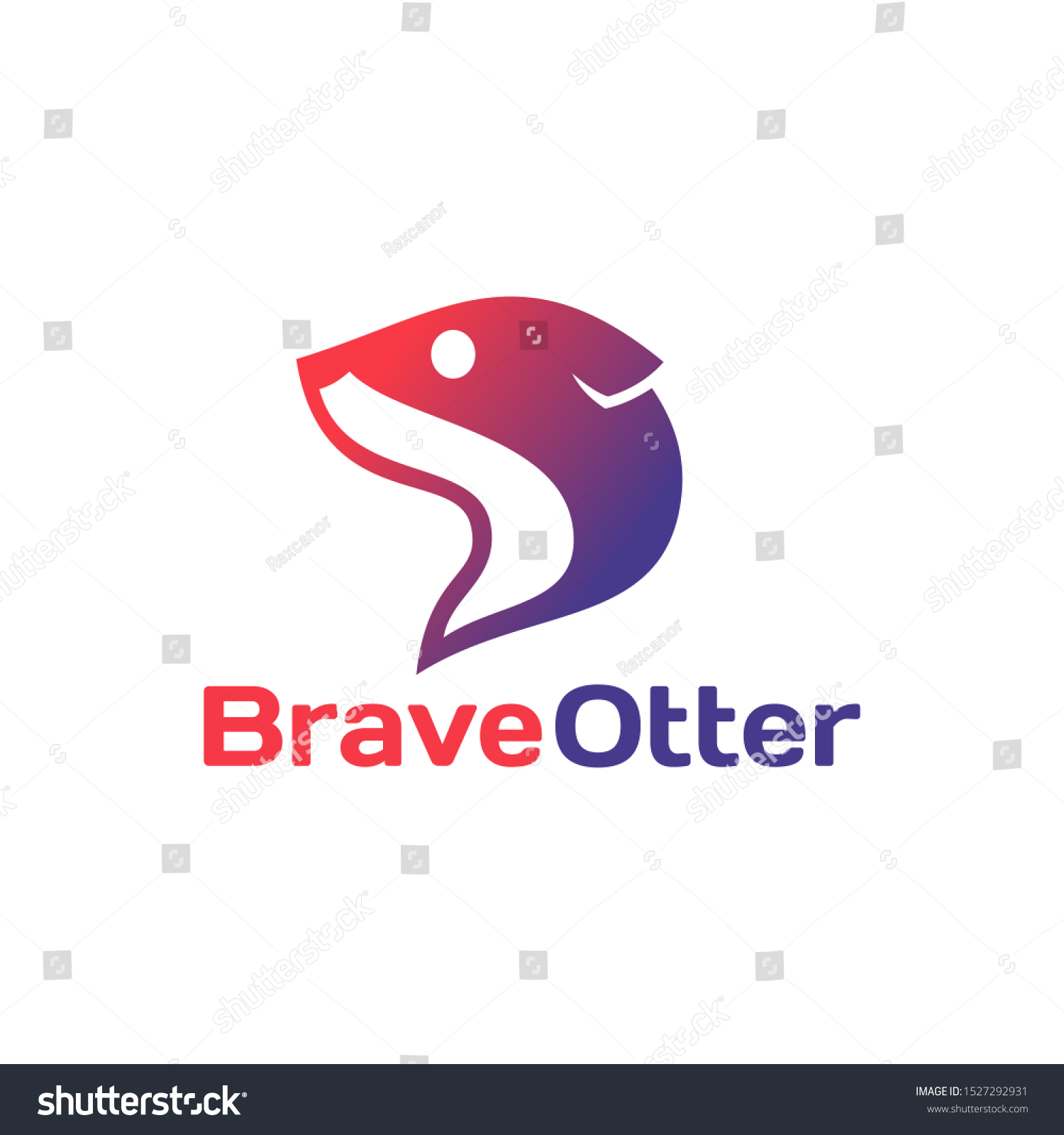 Simple Flat Modern Otter Logo Design Stock Vector (Royalty Free) 1527292931
