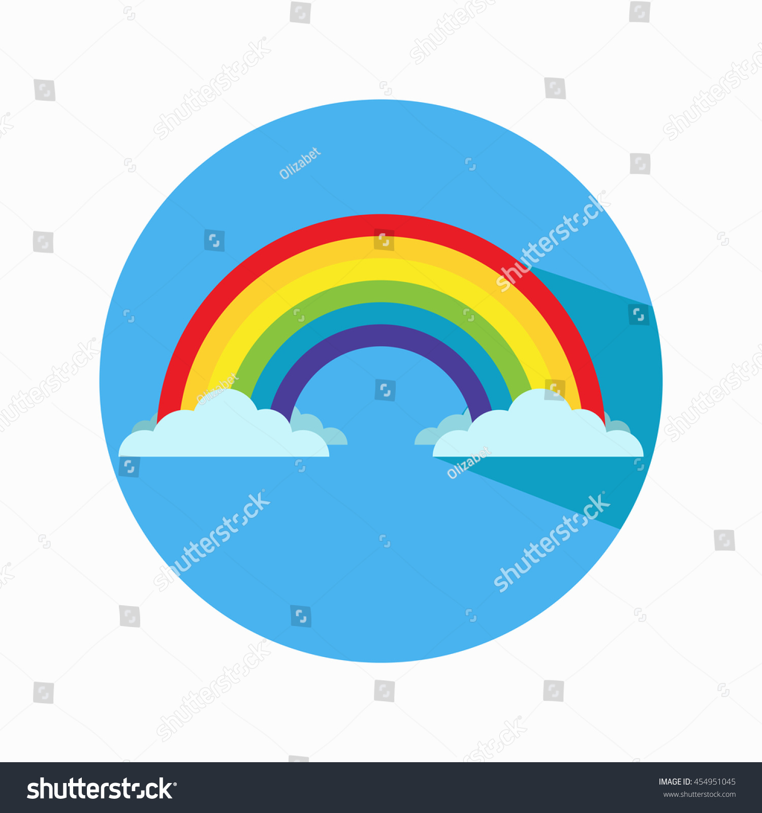 Simple Flat Rainbow Icon Stock Vector (Royalty Free) 454951045