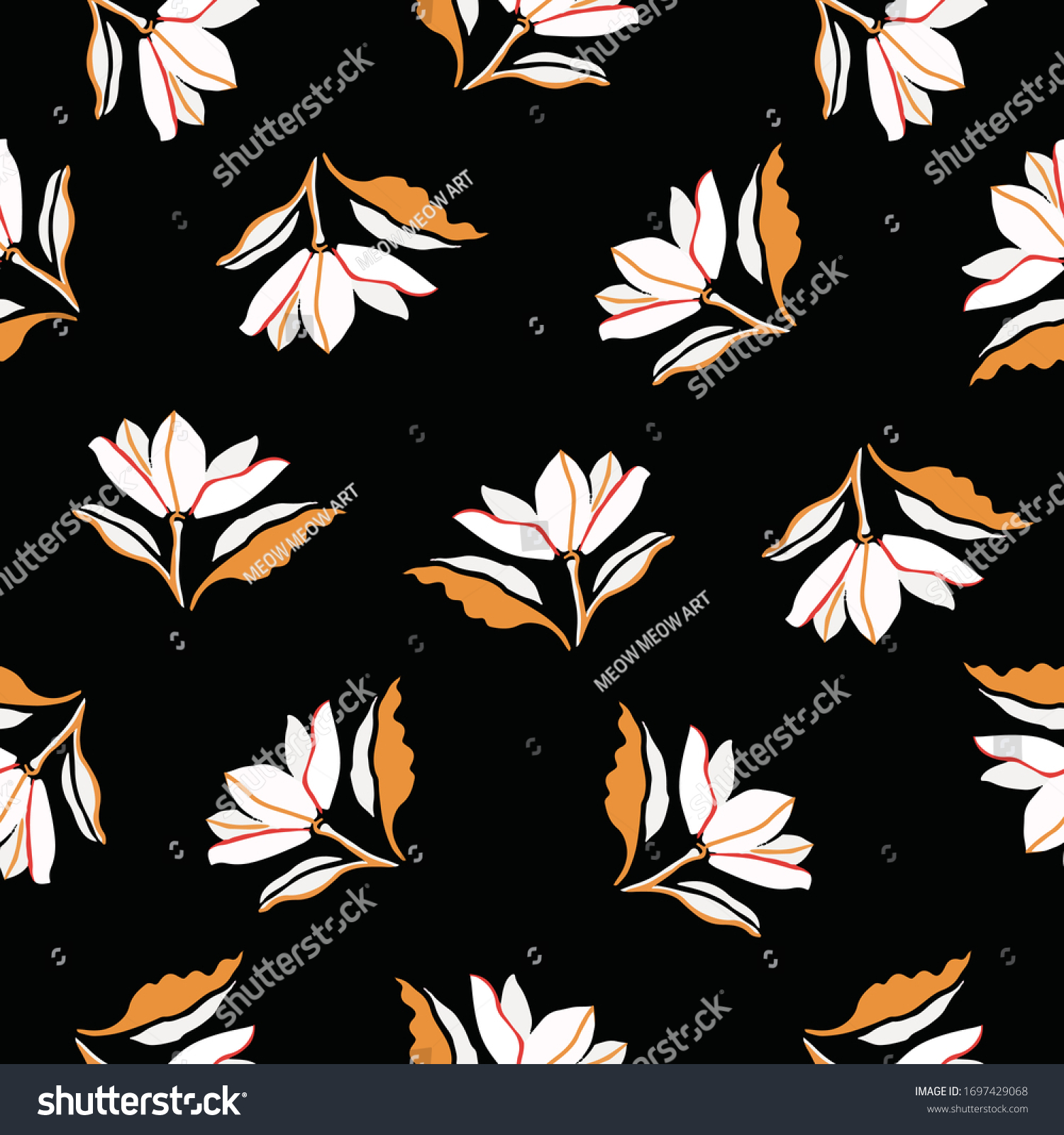 Simple Floral Pattern Vintage Simple Flower Stock Vector (Royalty Free ...