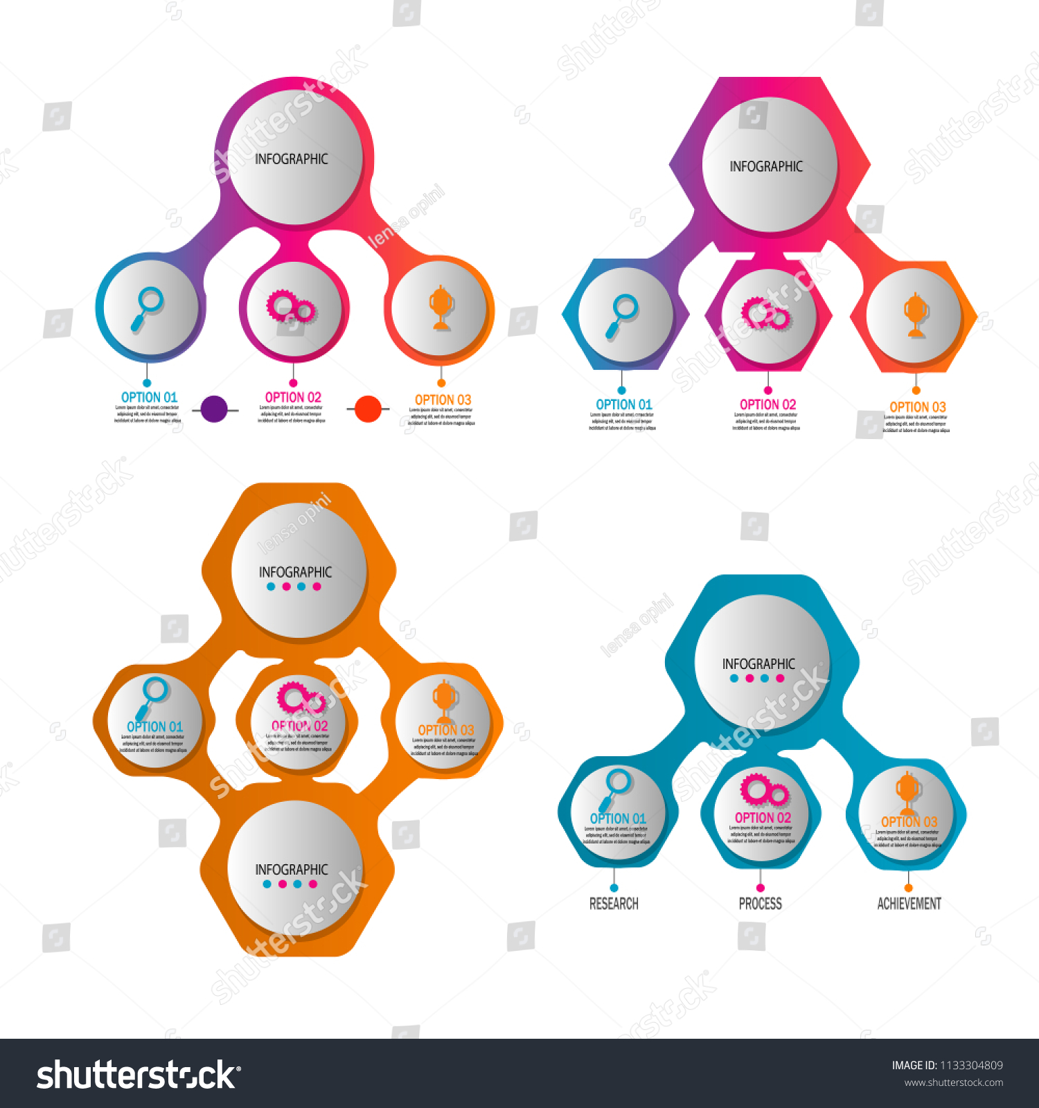 Simple Flowchart Infographic Data Template Diagram: vector de stock ...