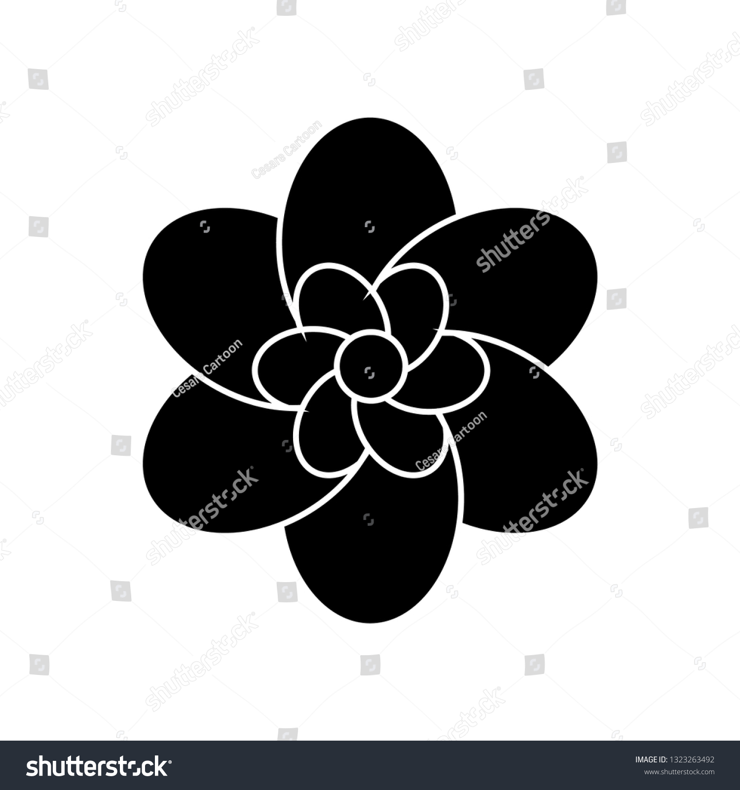 Simple Flower Icon Stock Vector (Royalty Free) 1323263492