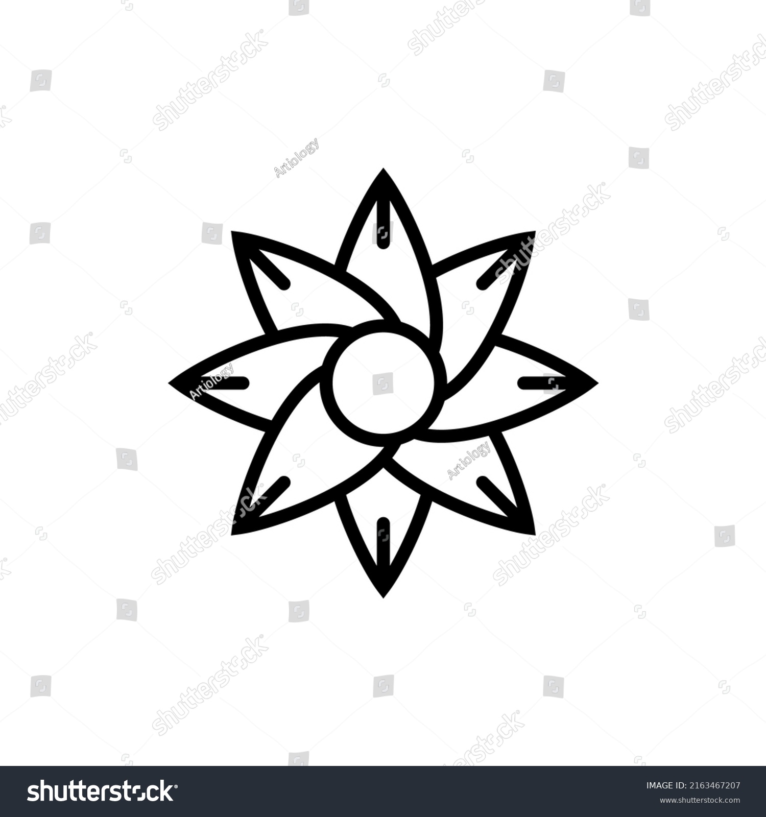 Simple Flower Icon On White Background Stock Vector (Royalty Free ...