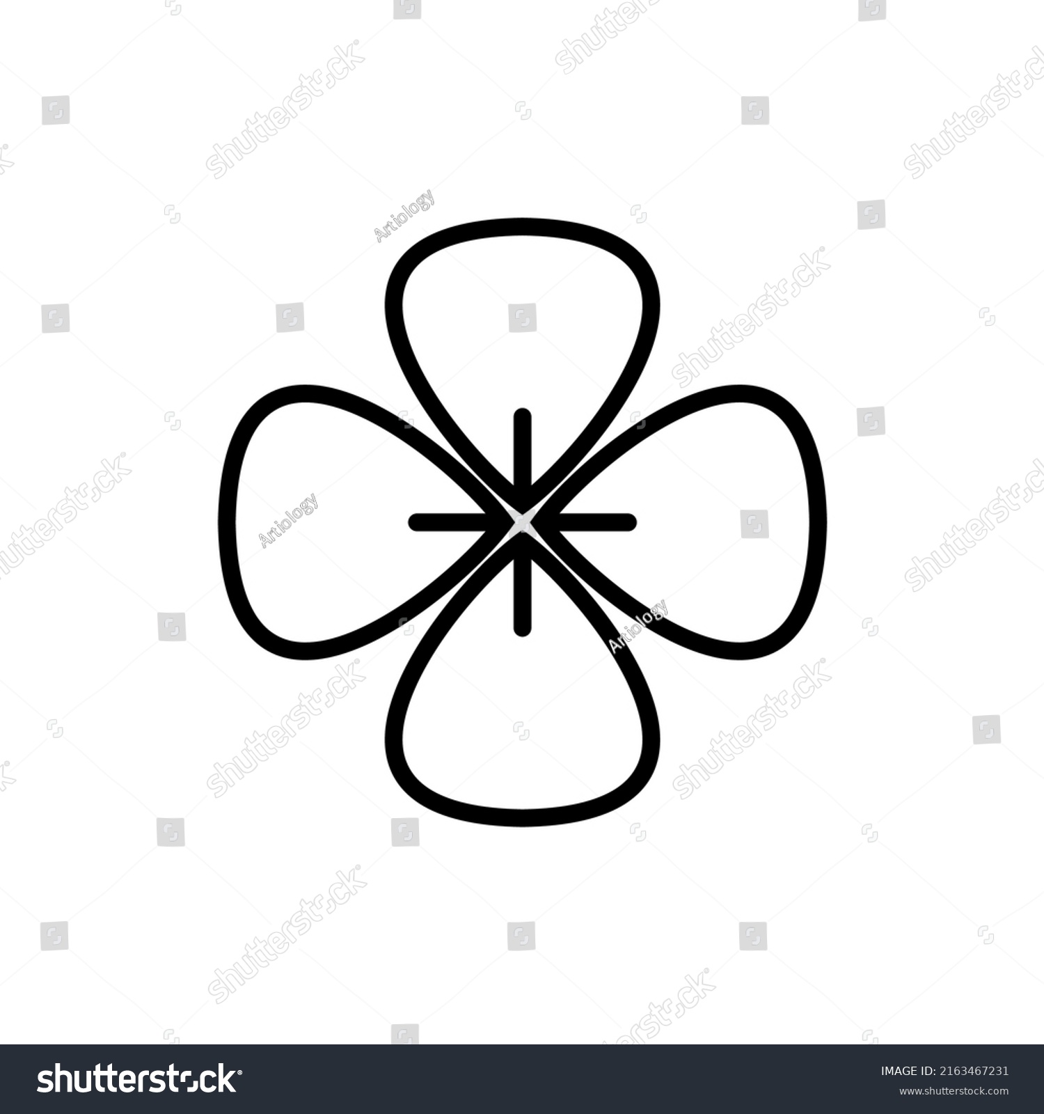 Simple Flower Icon On White Background Stock Vector (Royalty Free ...