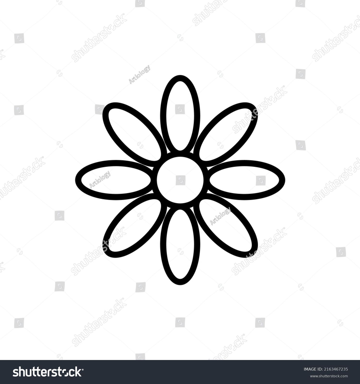 Simple Flower Icon On White Background Stock Vector (Royalty Free ...