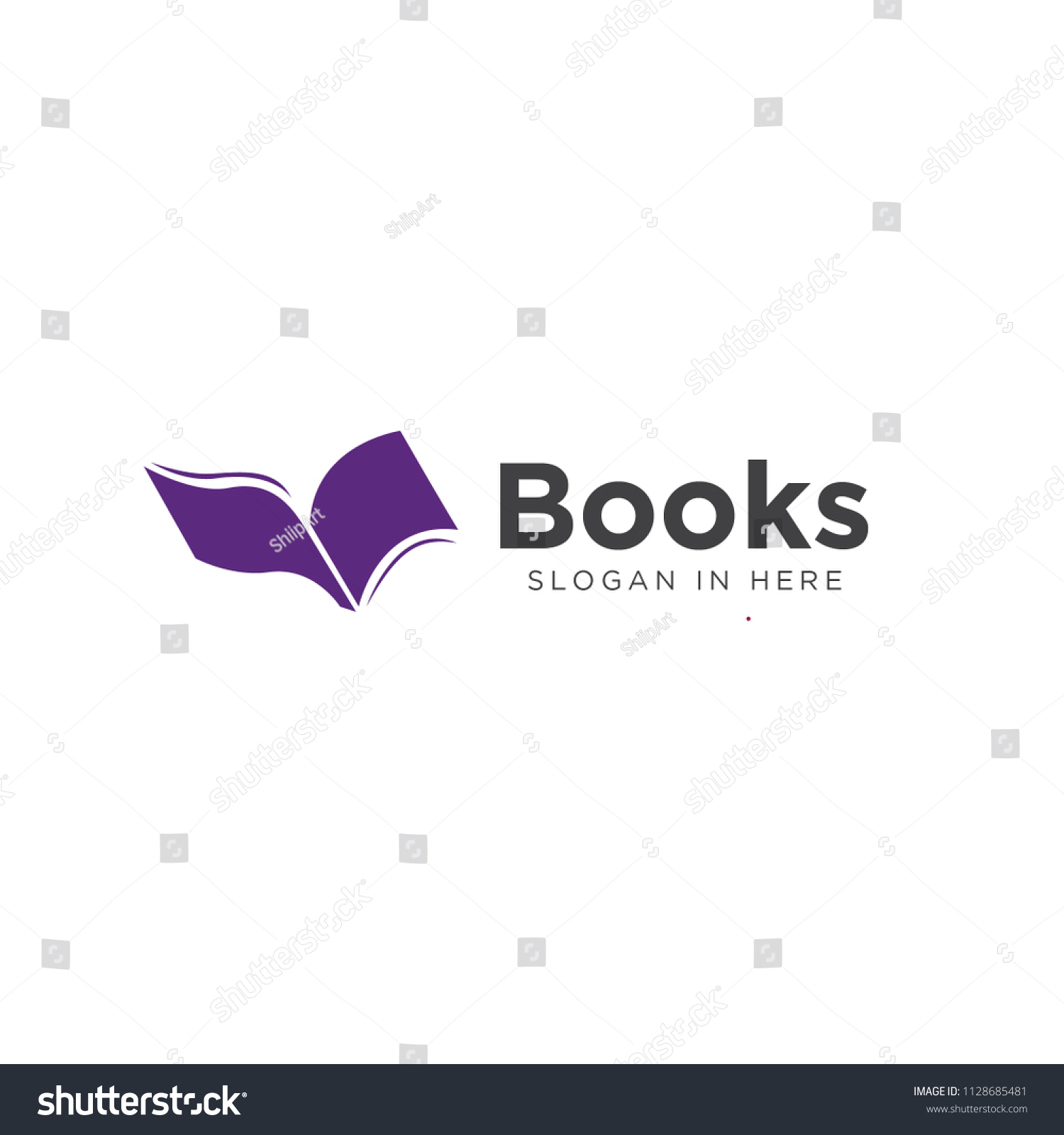 Simple Flying Book Open Logo Stock Vector (Royalty Free) 1128685481 ...