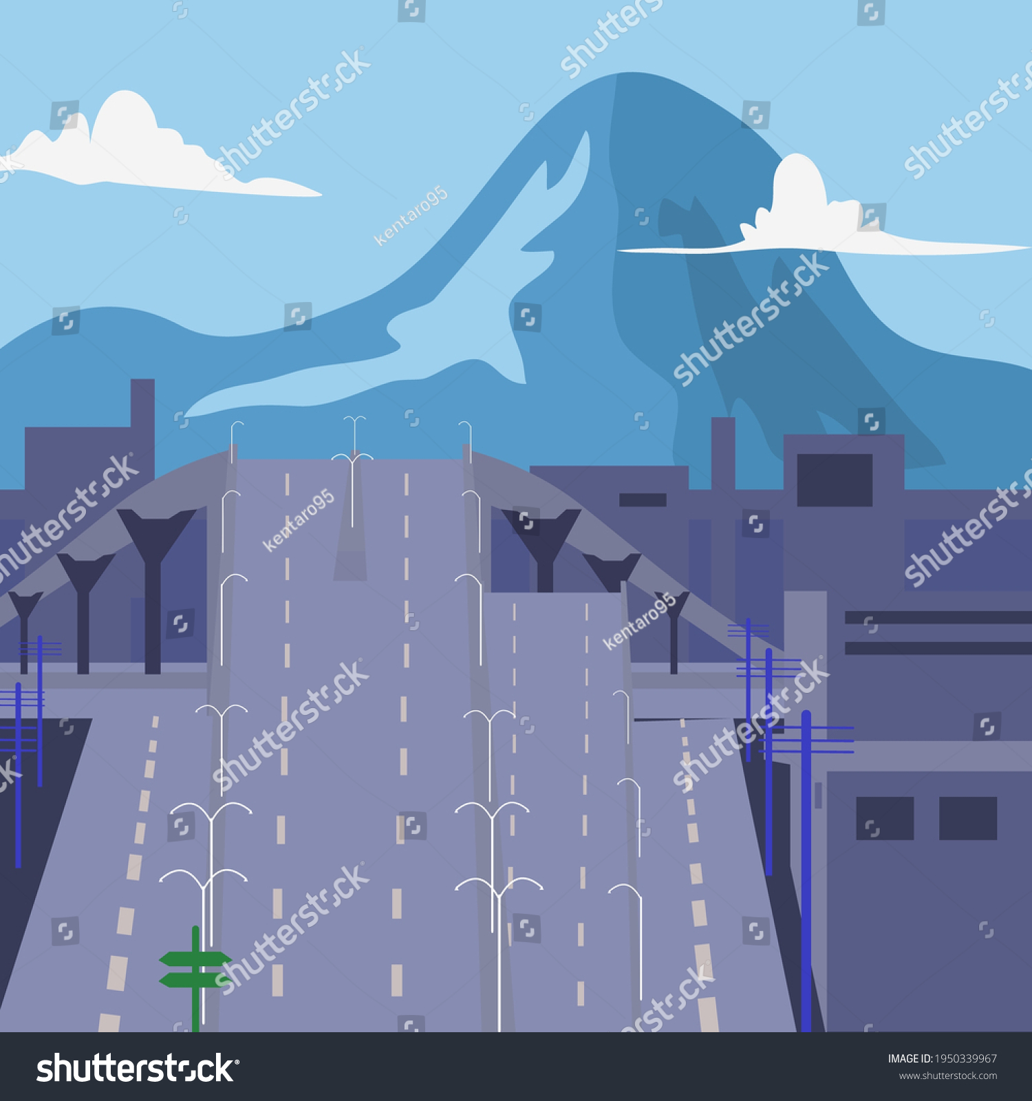 Simple Flyover Mountain Landscape Stock Vector (Royalty Free ...