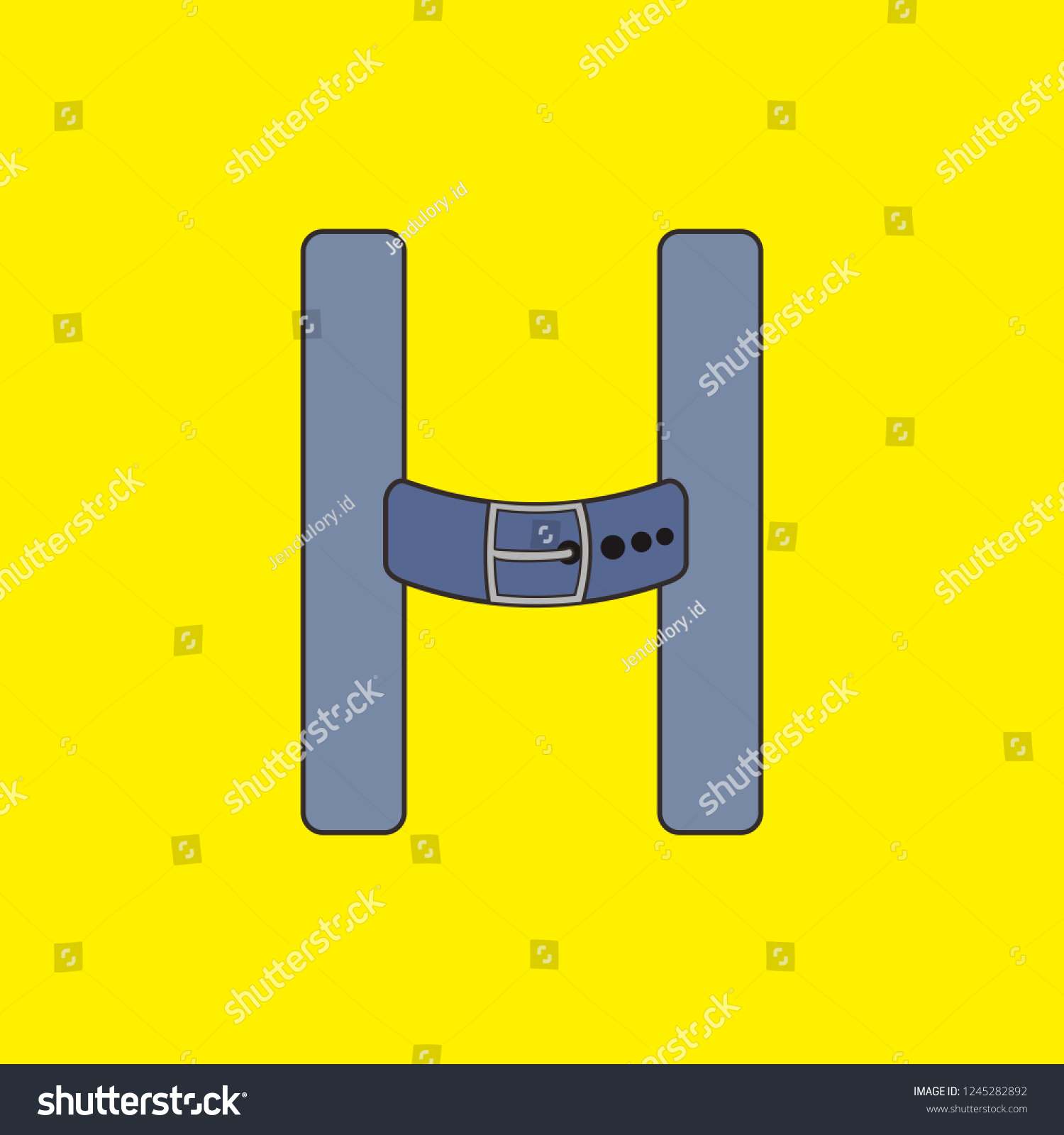 Simple Font Type H Belt Stock Vector (Royalty Free) 1245282892 ...