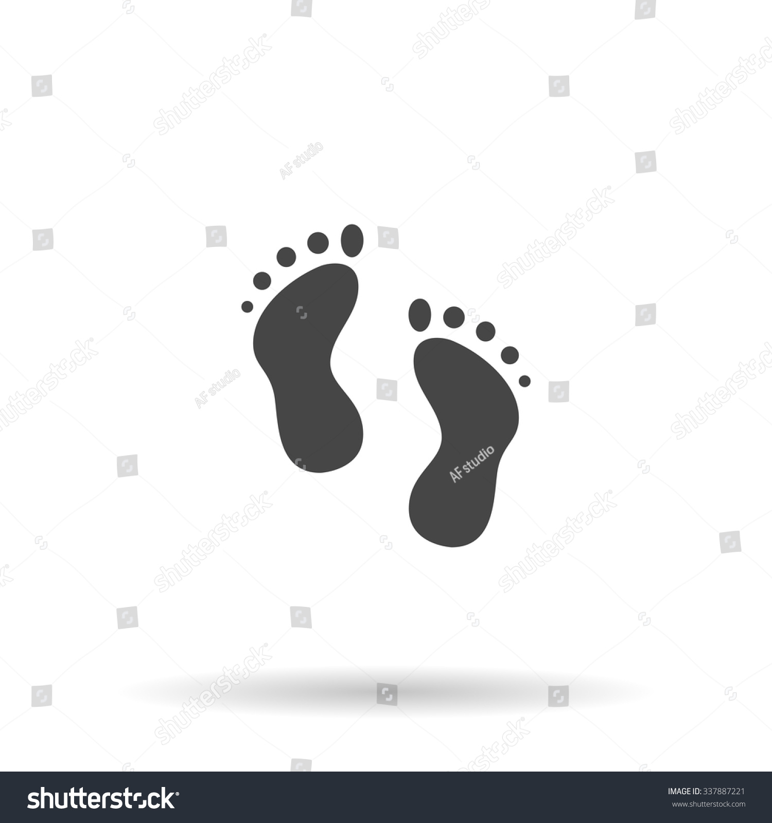Simple Footprint Icon Vector Stock Vector (Royalty Free) 337887221 ...