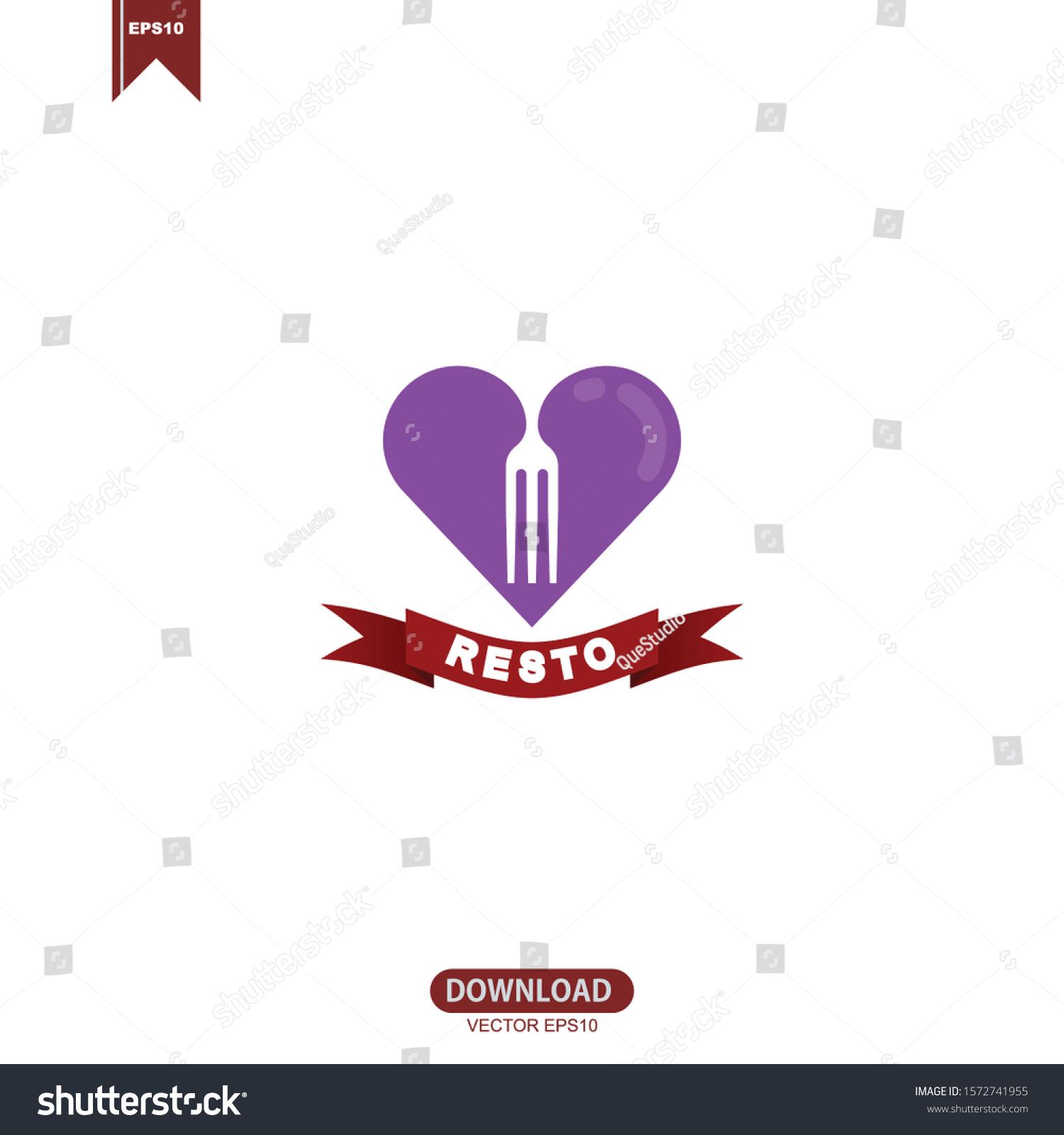 Simple Fork Icon Concept Restaurant Logo Stock Vector (Royalty Free ...