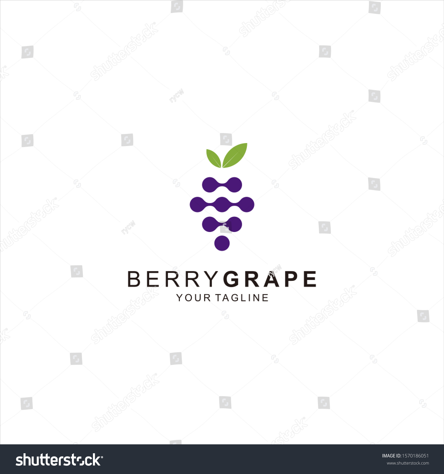 Simple Fruit Grape Logo Design Template Stock Vector (Royalty Free ...