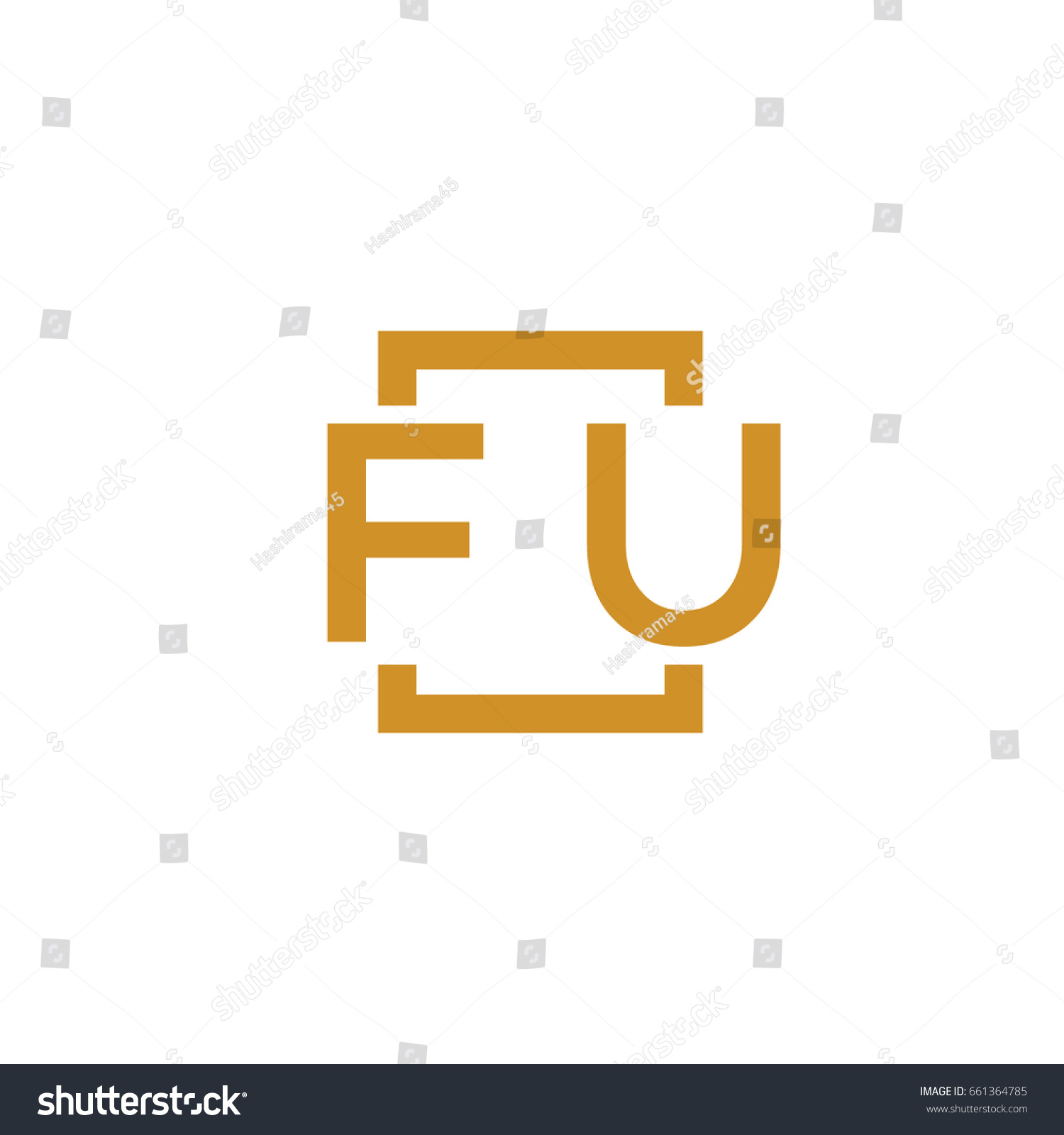 Simple Fu Initial Logo Designs Template Stock Vector (Royalty Free ...
