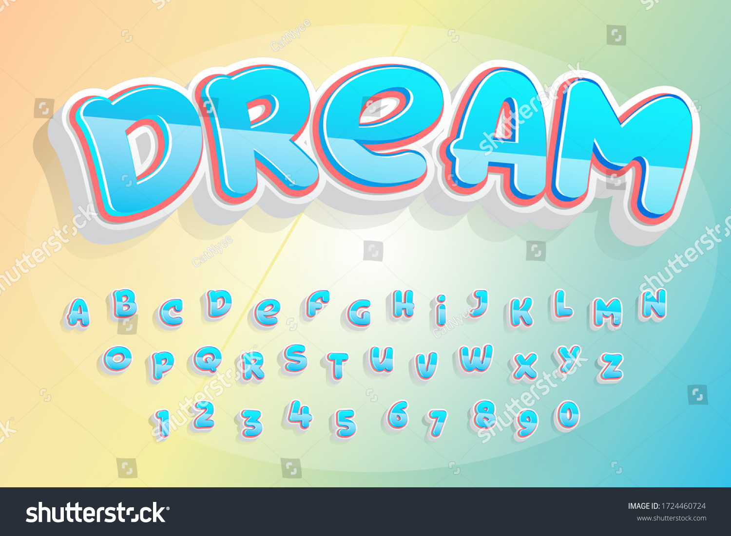 Simple Fun Font Alphabet Vector Stock Vector (Royalty Free) 1724460724