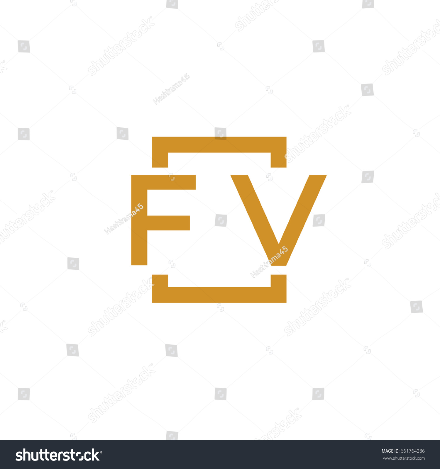 Simple Fv Initial Logo Designs Template Stock Vector (Royalty Free ...