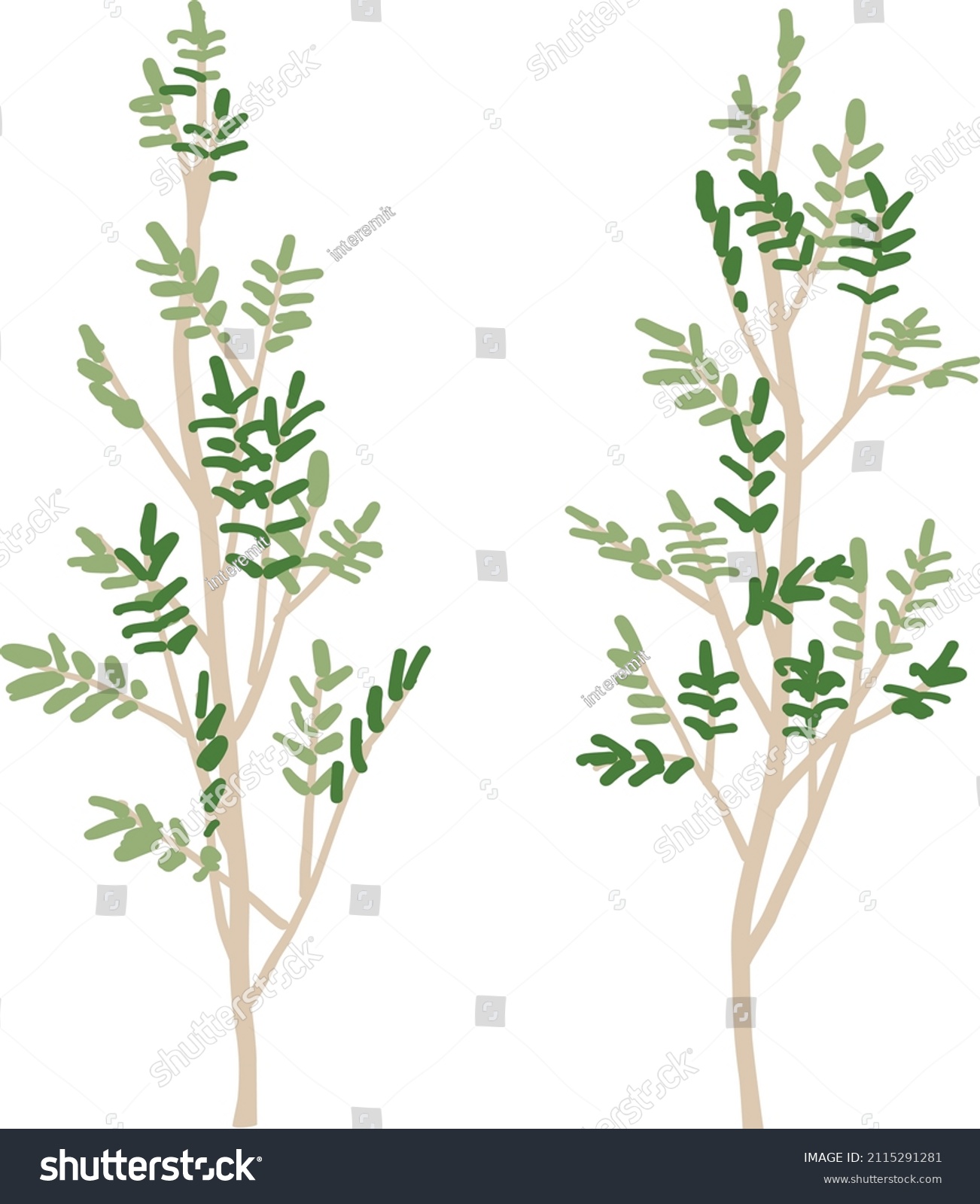 Simple Garden Tree Vector Illustration Stock Vector (Royalty Free ...