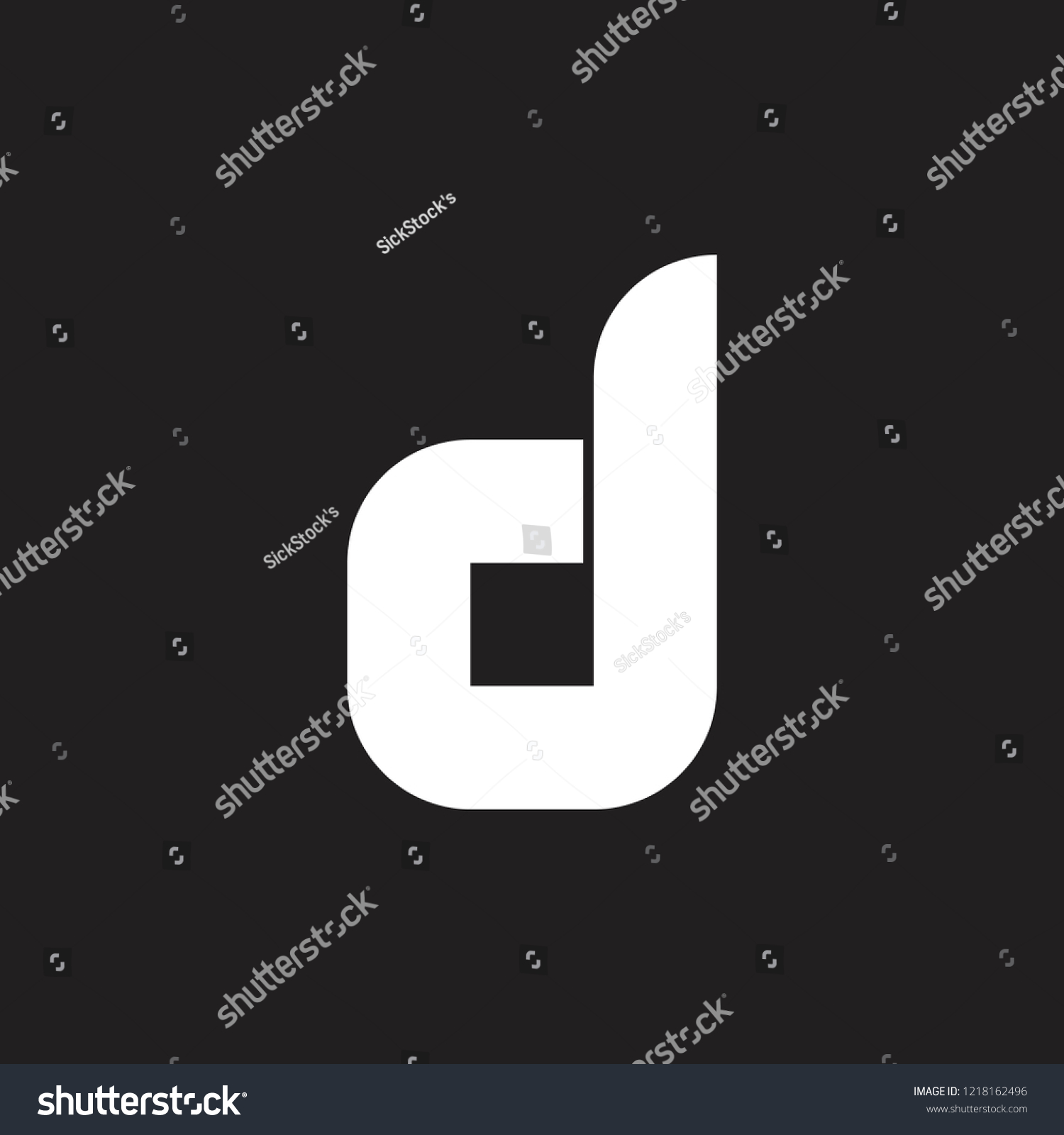 Simple Geometric Letter D Logo Stock Vector (Royalty Free) 1218162496 ...
