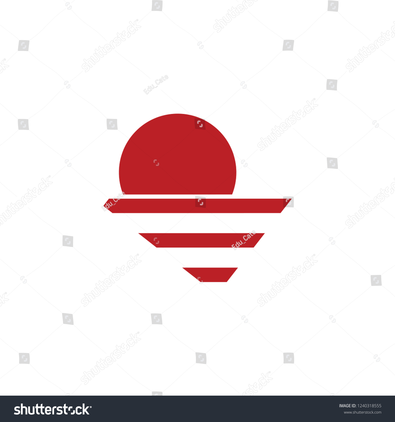 Simple Geometric Sun Set Symbol Logo Stock Vector (Royalty Free ...