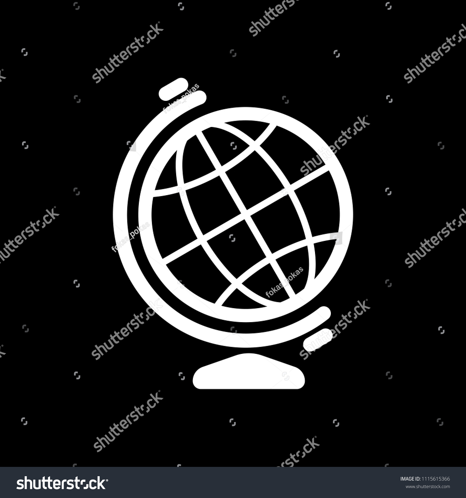 Simple Globe Symbol Linear Icon White Stock Vector (Royalty Free ...