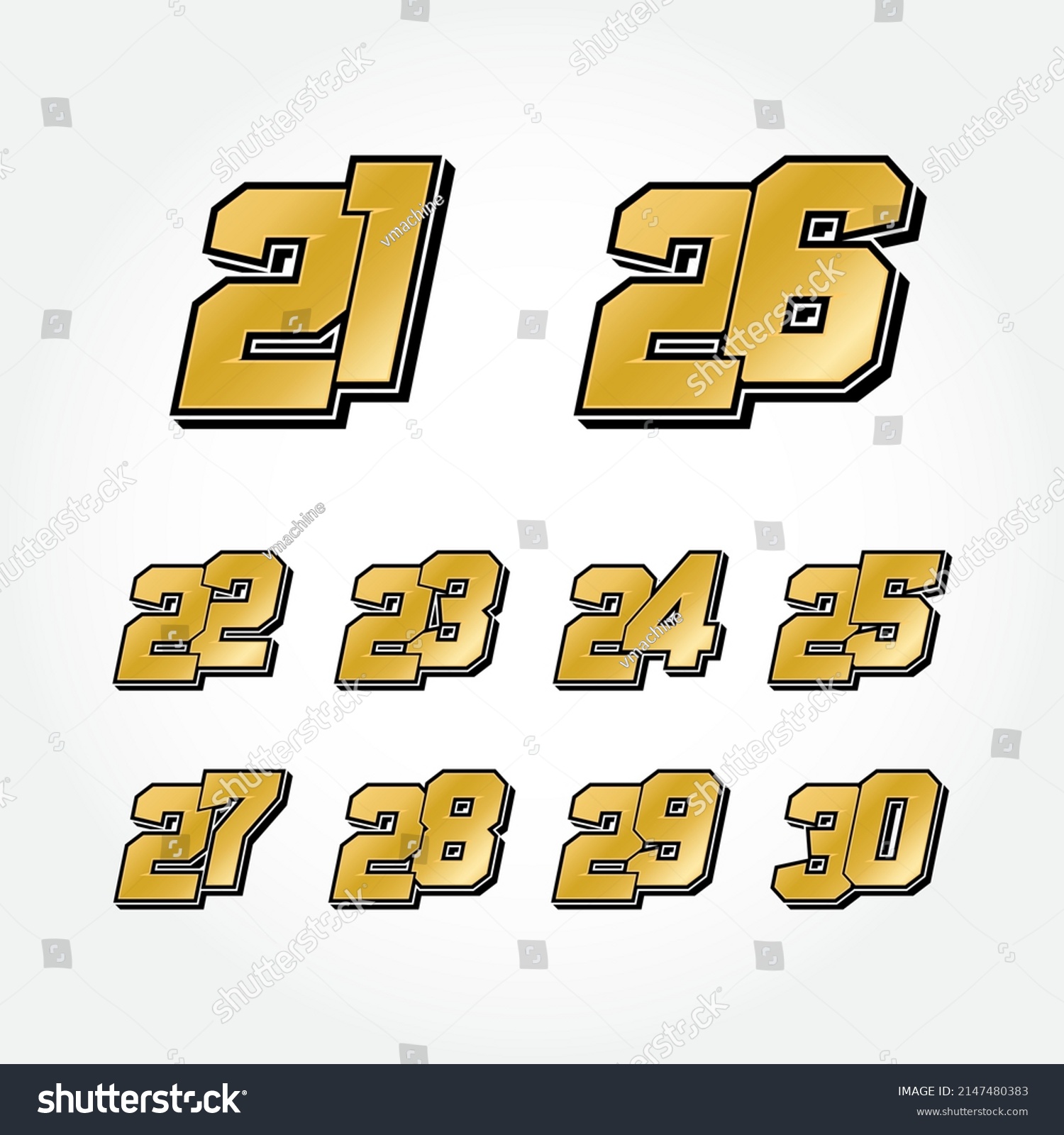 Simple Gold Racing Start Number Vector Stock Vector (Royalty Free ...