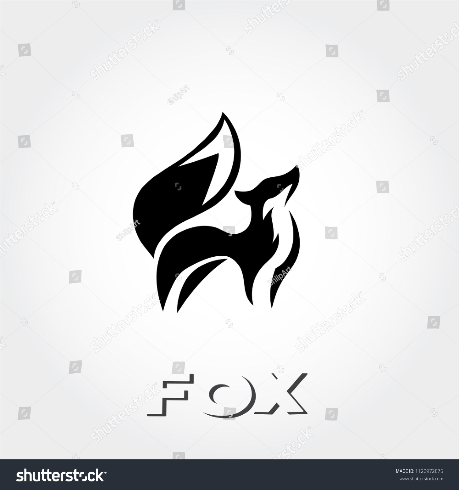 Simple Graceful Standing Fox Logo Stock Vector (Royalty Free ...