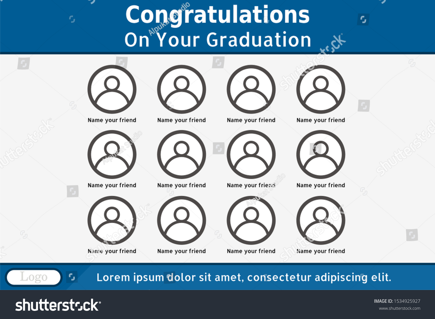 Simple Graduation Banner Design Vector Template Stock Vector (Royalty ...