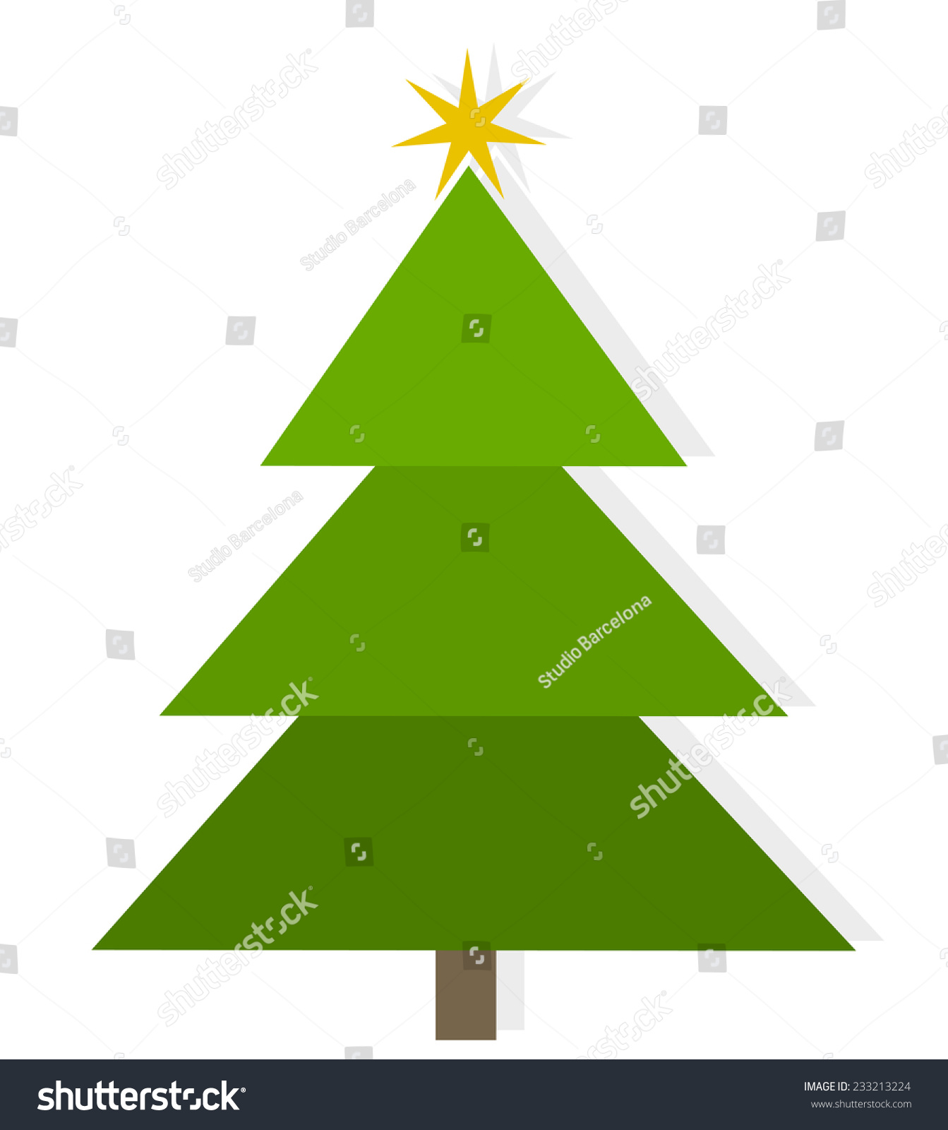 Simple Green Christmas Tree Vector Illustration: vector de stock (libre ...