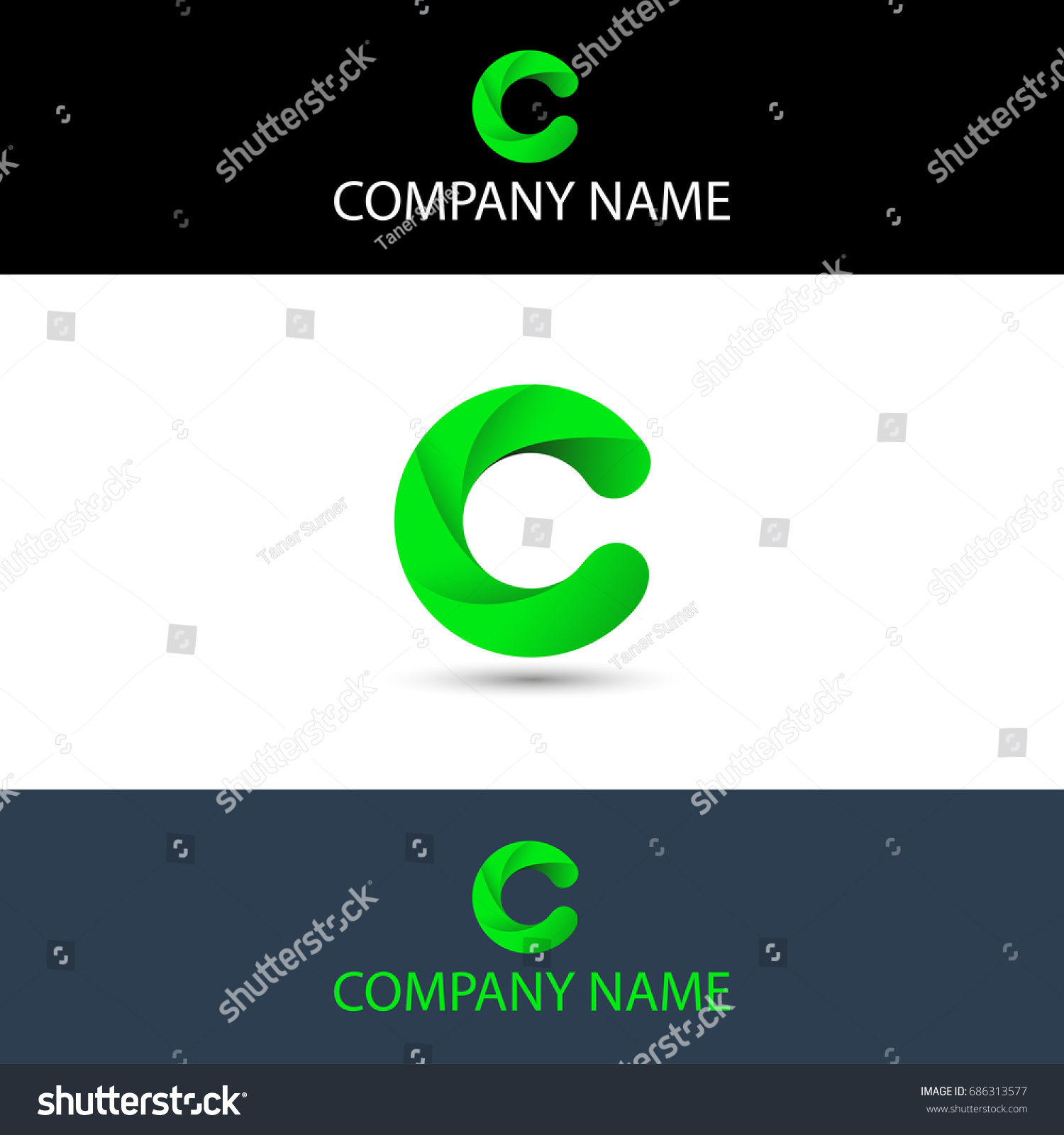 Simple Green Letter C Logo Stock Vector (Royalty Free) 686313577 ...