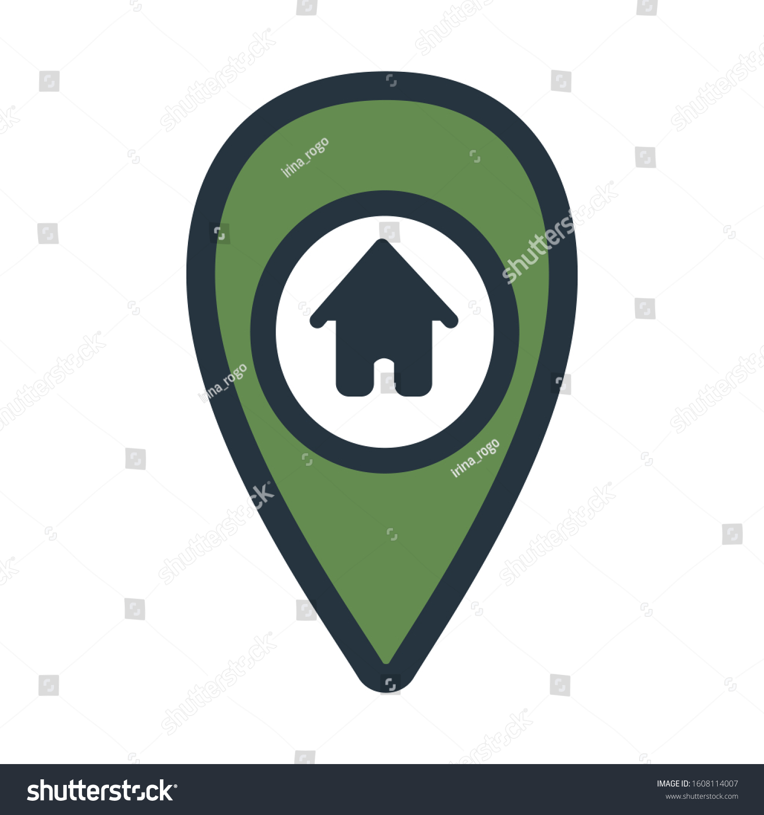 Simple Green Outline Icon Map Marker Stock Vector (Royalty Free ...