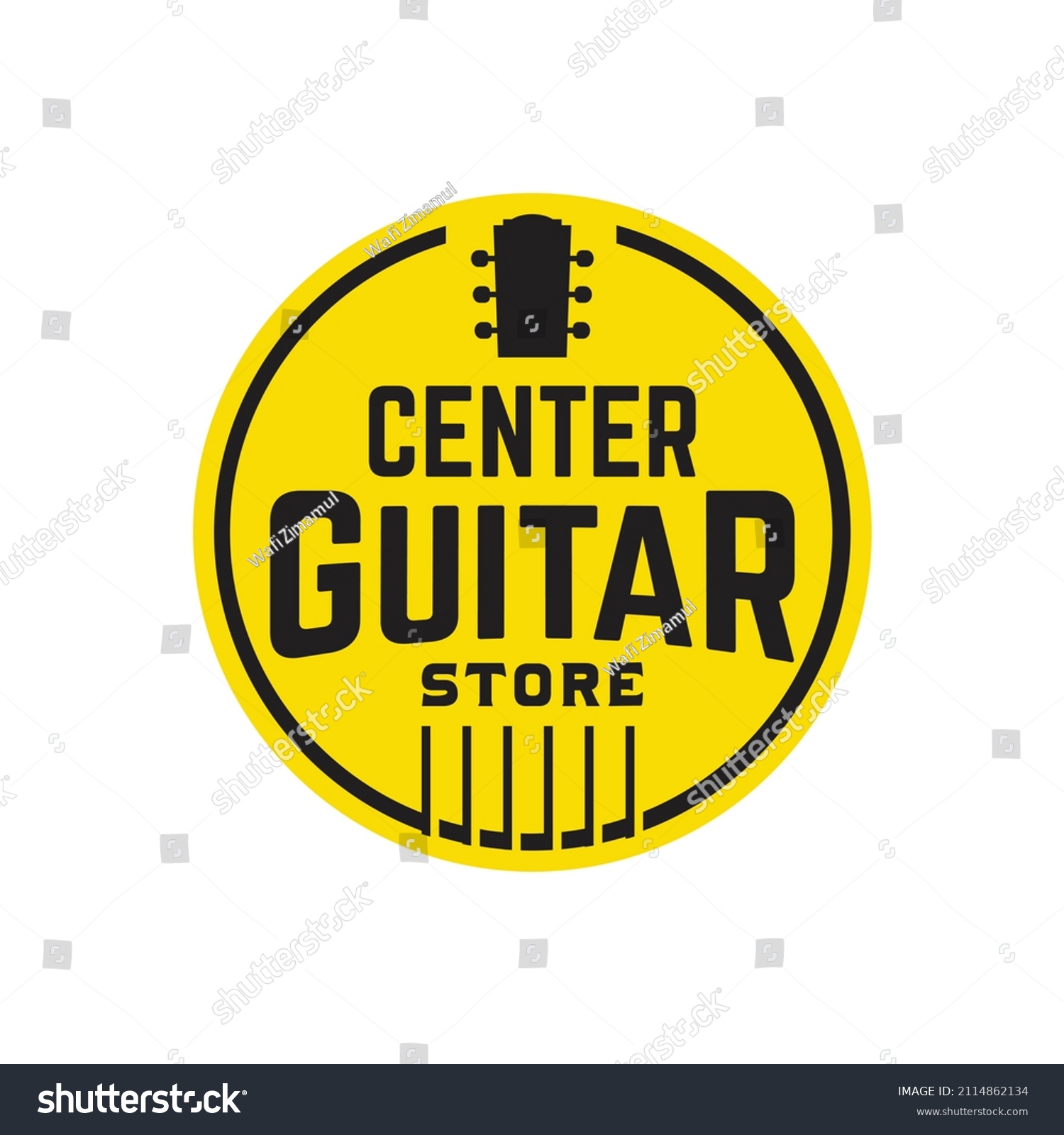 Simple Guitar Store Logo Design Stock Vector (Royalty Free) 2114862134