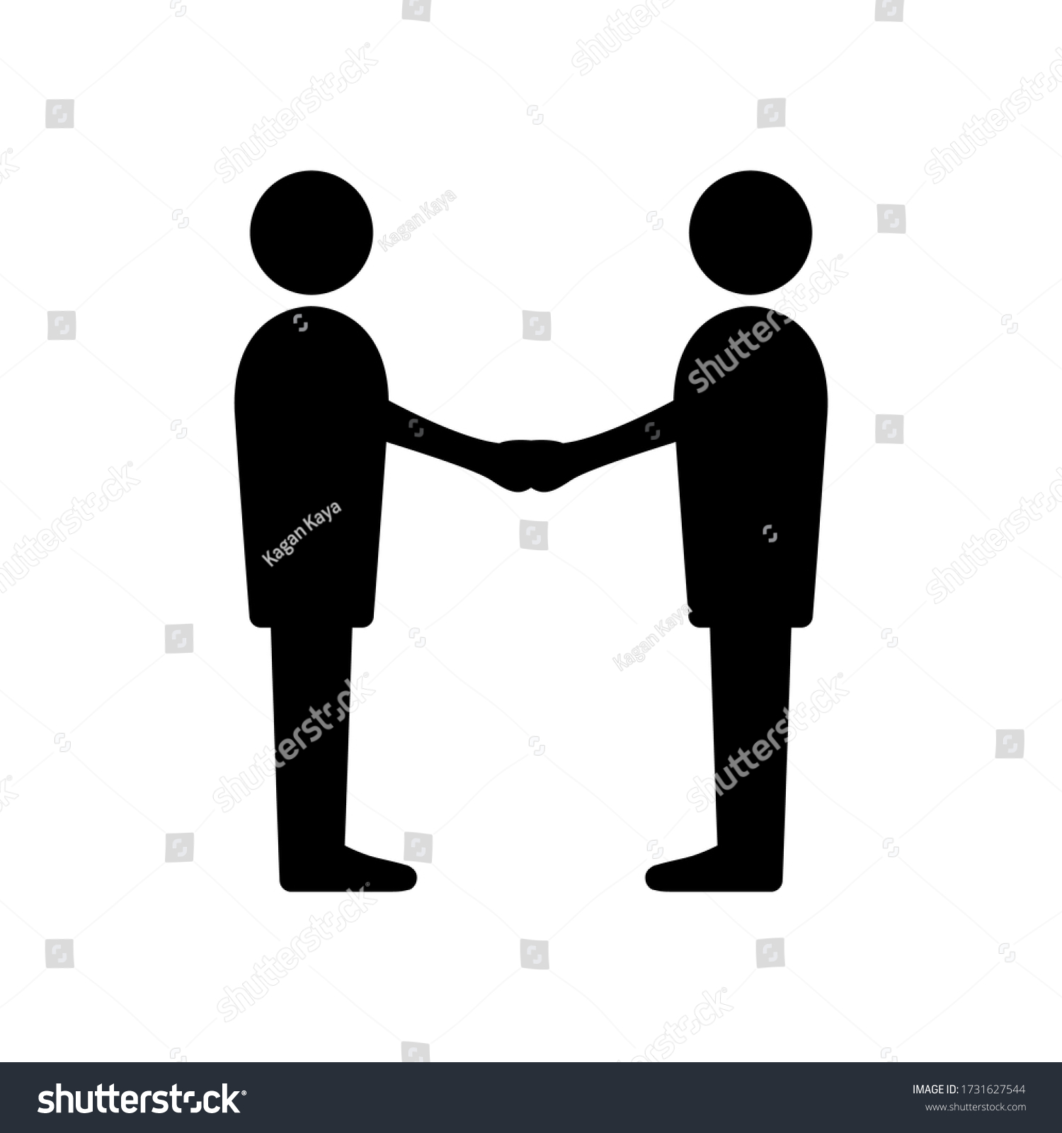 Simple Handshaking People Icon Vector Image: เวกเตอร์สต็อก (ปลอดค่า ...