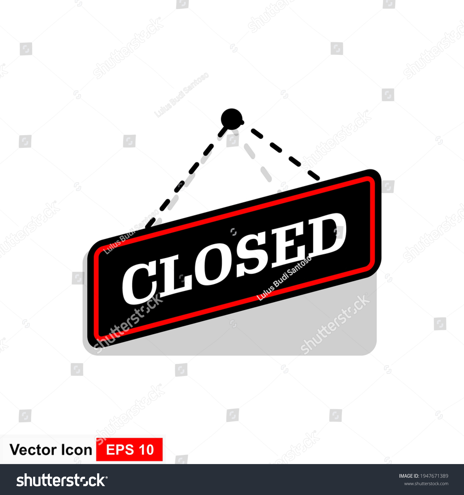 Simple Hanging Closed Sign Vector Image Stock Vector (Royalty Free ...